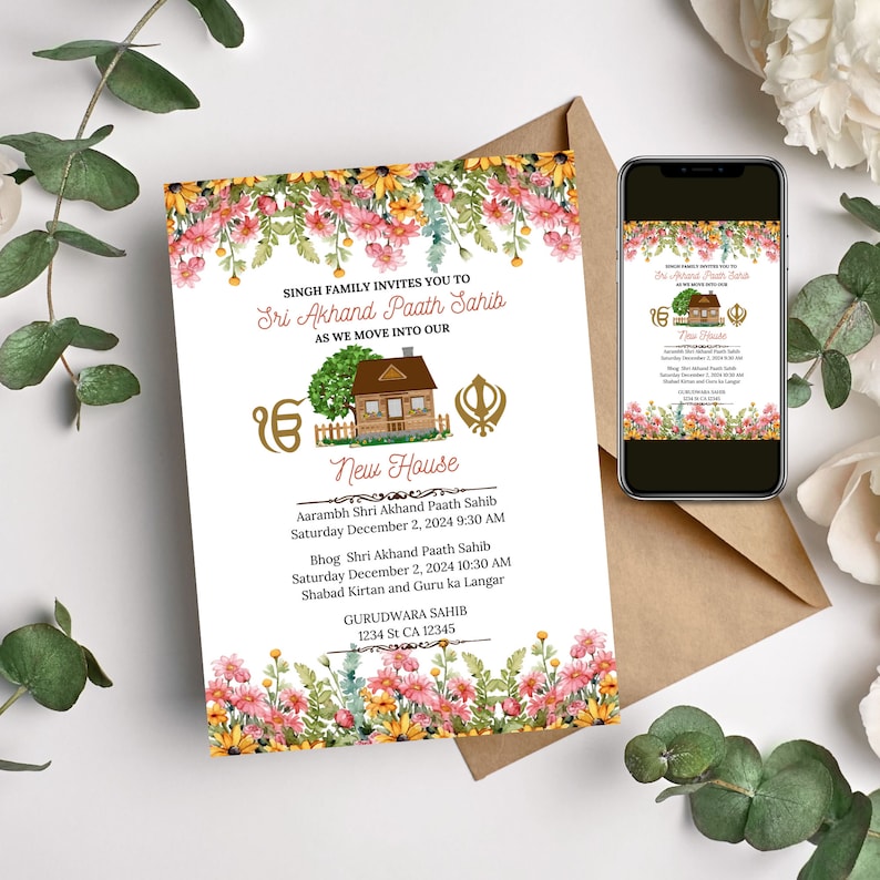 Sukhmani Sahib Path New House Invitation: Sikh Punjabi Digital Invite ...