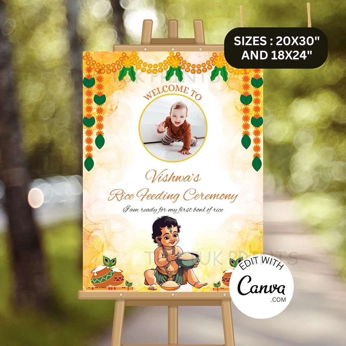 Pasni Ceremony Welcome Sign, Rice Feeding Ceremony Welcome Sign ...