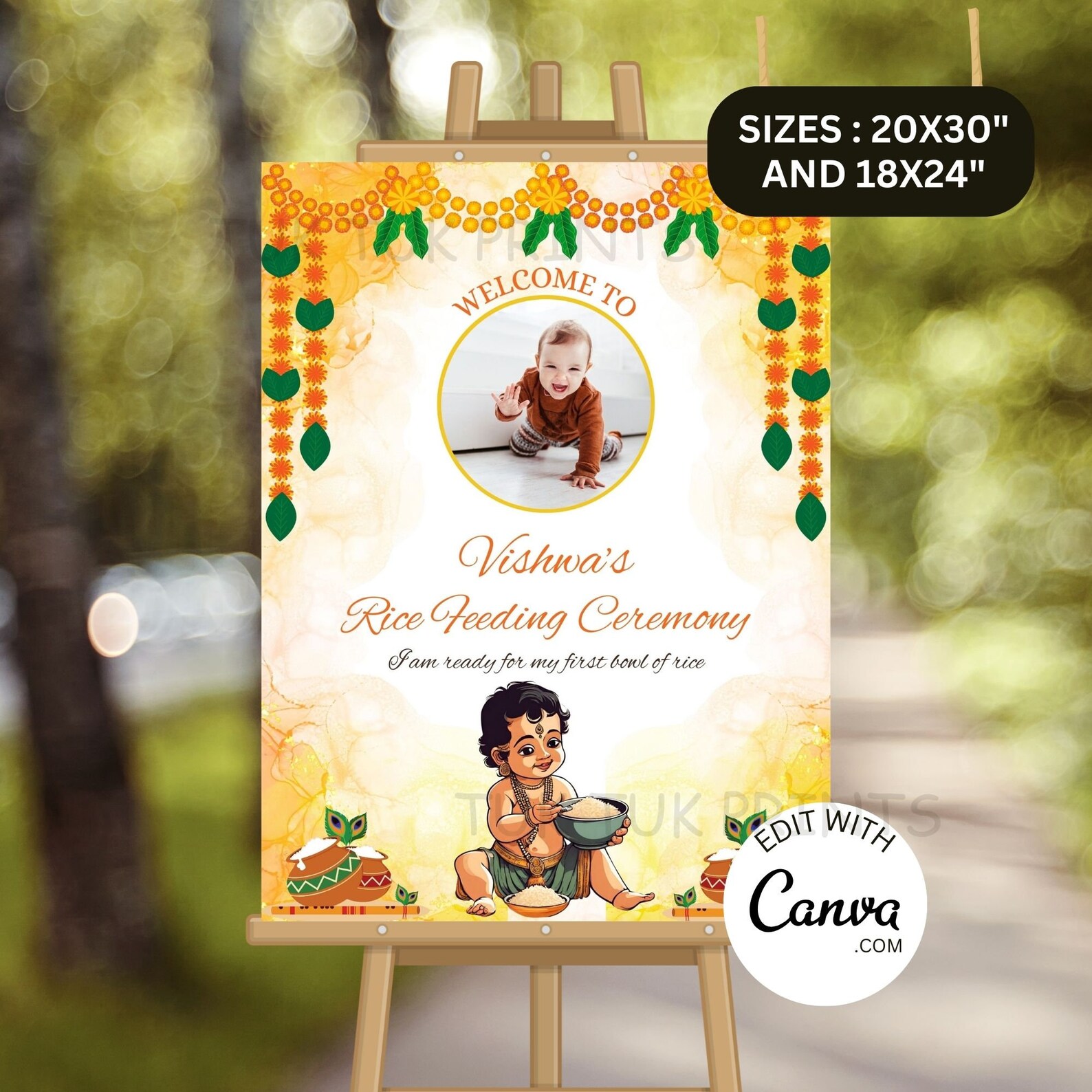 Pasni Ceremony Welcome Sign, Rice Feeding Ceremony Welcome Sign ...