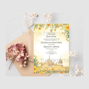 Sukhmani Sahib Path Invitation Card, Sikh Wedding Invitation, Akhand Path Invitation Template ...