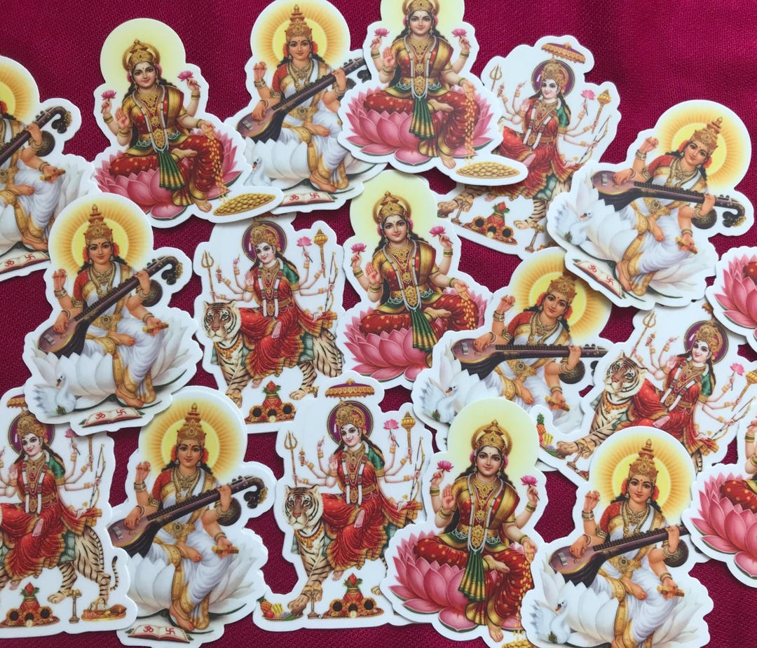 Hindu Goddess Stickers: Durga, Saraswati, Laxmi Vinyl Decals - Etsy
