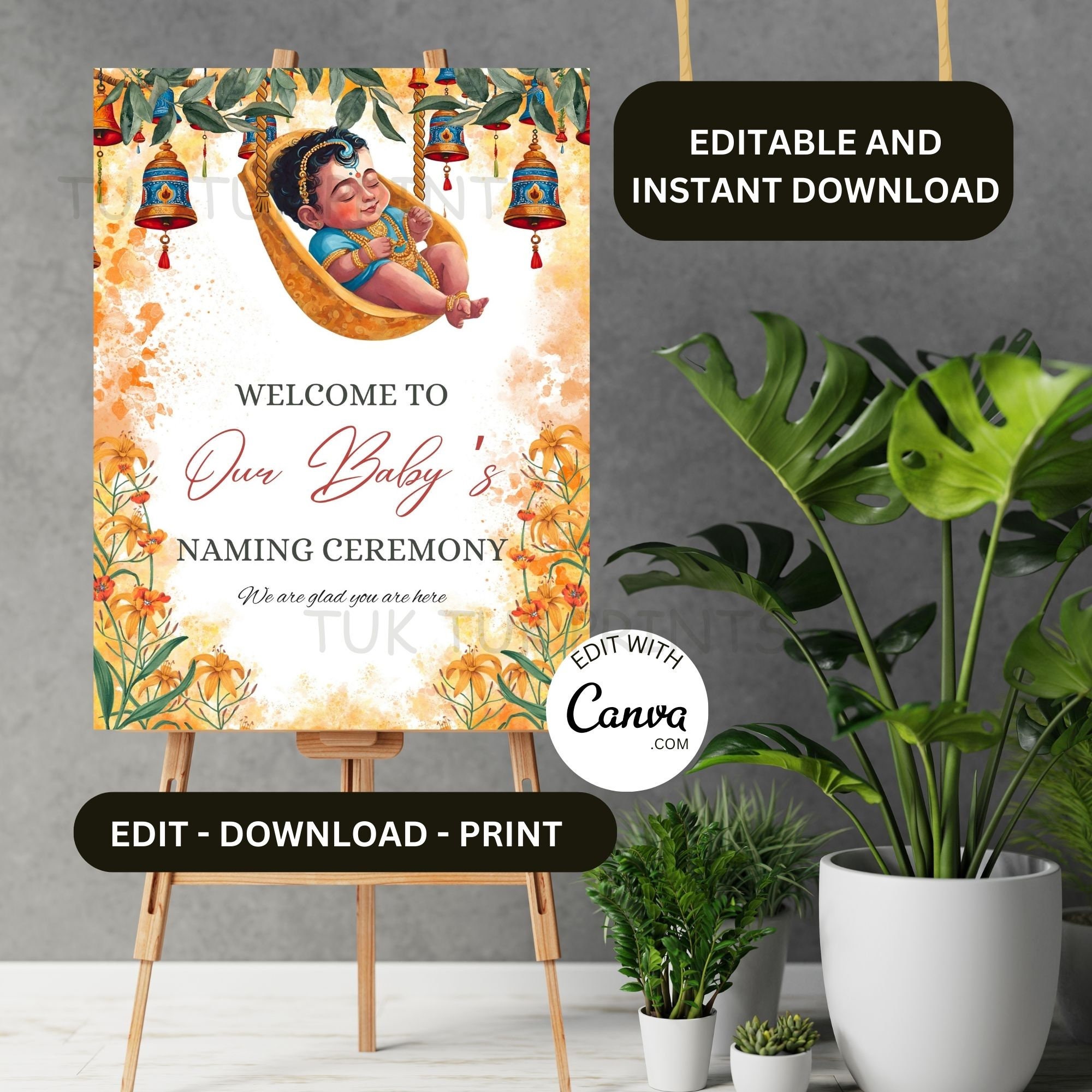 Naming Ceremony Welcome Sign , Cradle Ceremony Sign, Baby Naming ...