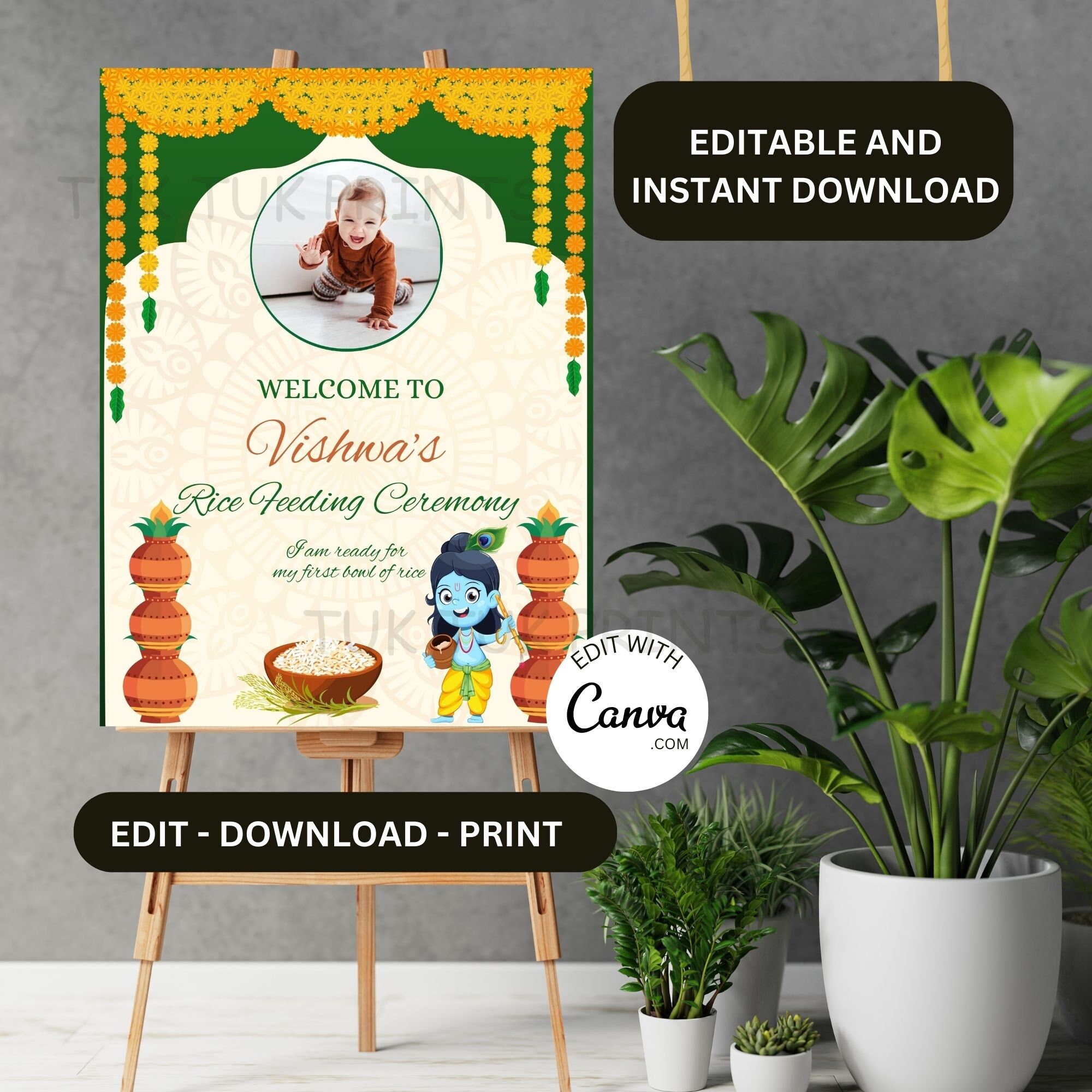Pasni Ceremony Welcome Sign, Rice Feeding Ceremony Welcome Sign ...