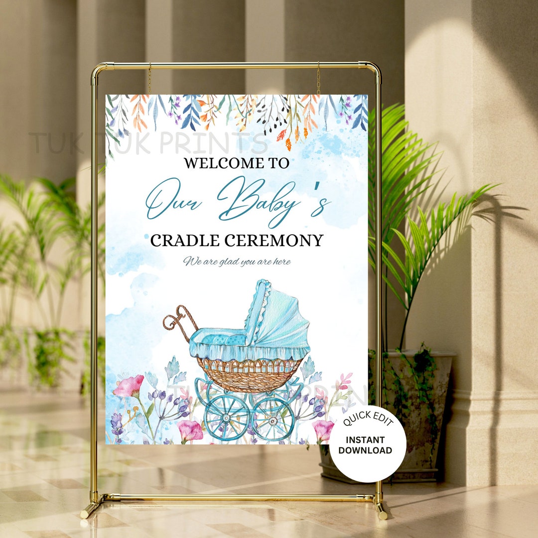 Editable Cradle Ceremony Welcome Sign: Baby Naming (digital Download ...