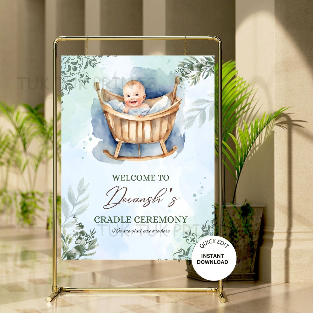 Cradle Ceremony Welcome Sign , Baby Cradle Ceremony Sign, Baby Naming ...
