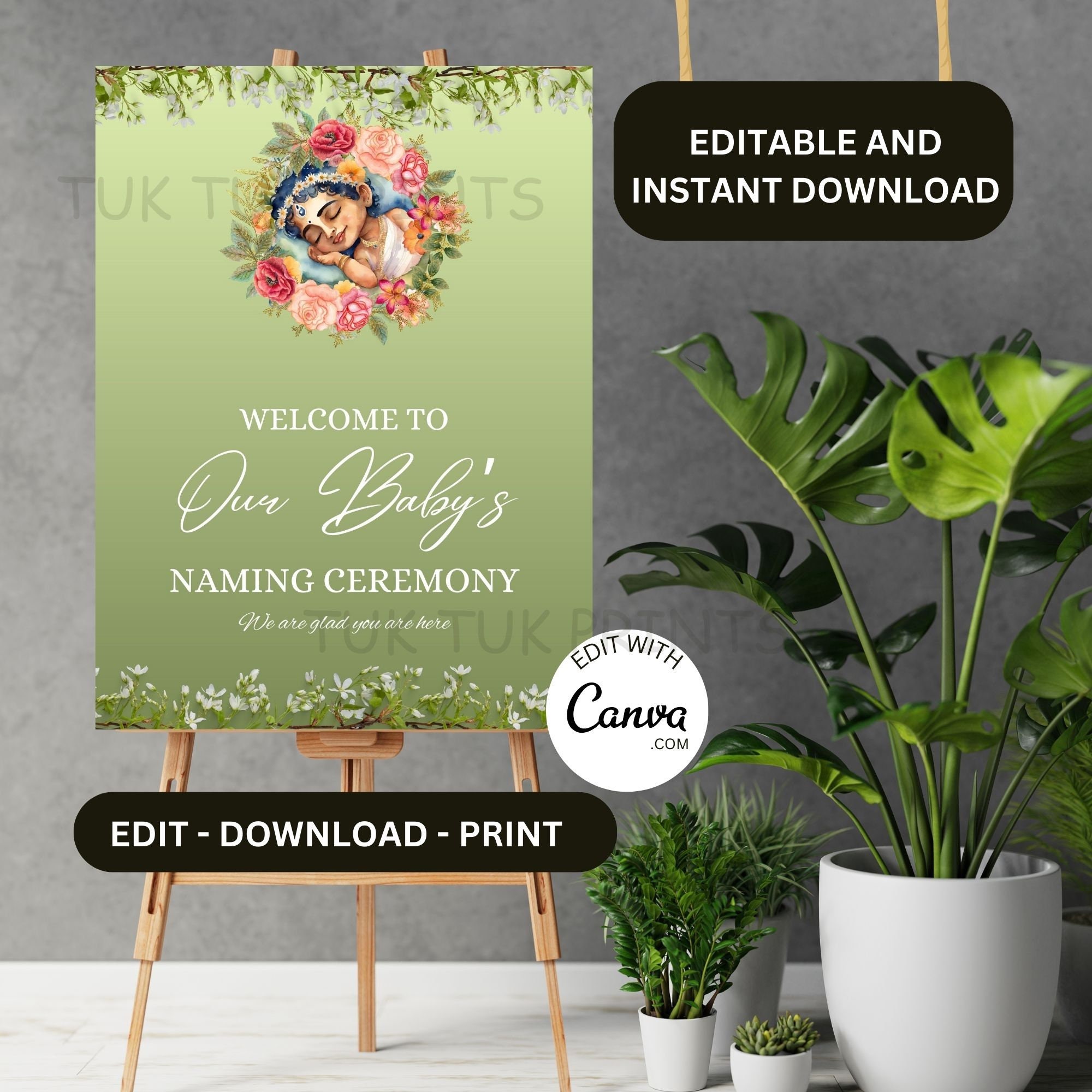 Baby Naming Ceremony Welcome Sign , Cradle Ceremony Sign, Naming ...