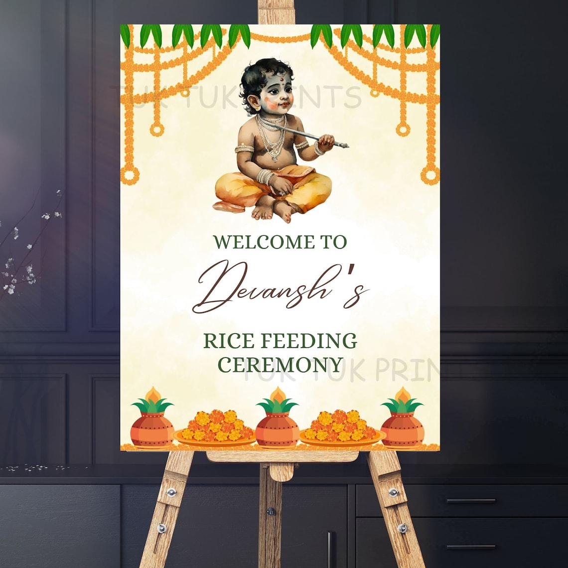 First Rice Feeding Ceremony Editable Welcome Sign , Annaprasan Sign ...