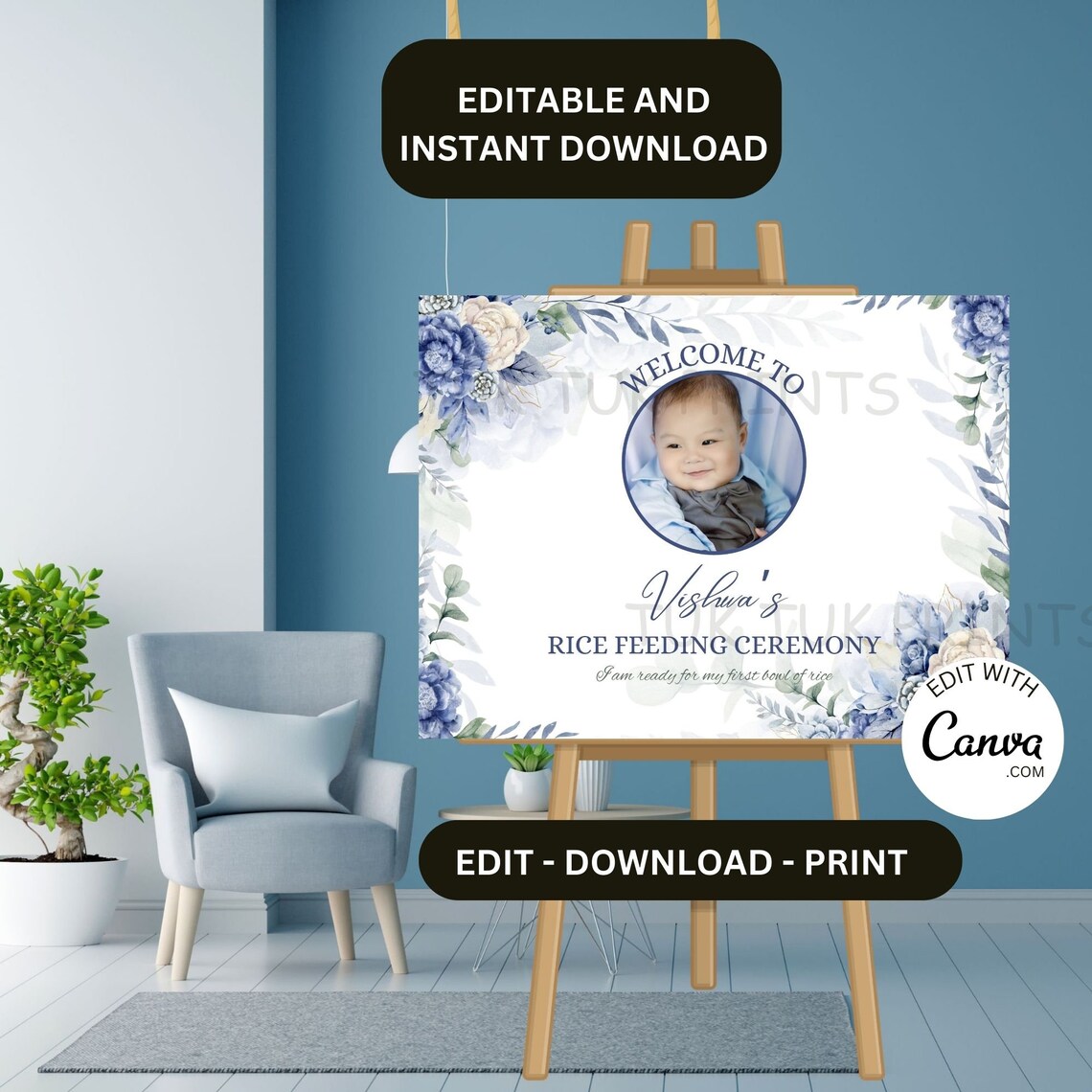 Editable First Rice Feeding Ceremony Welcome Sign , Annaprasan Sign ...