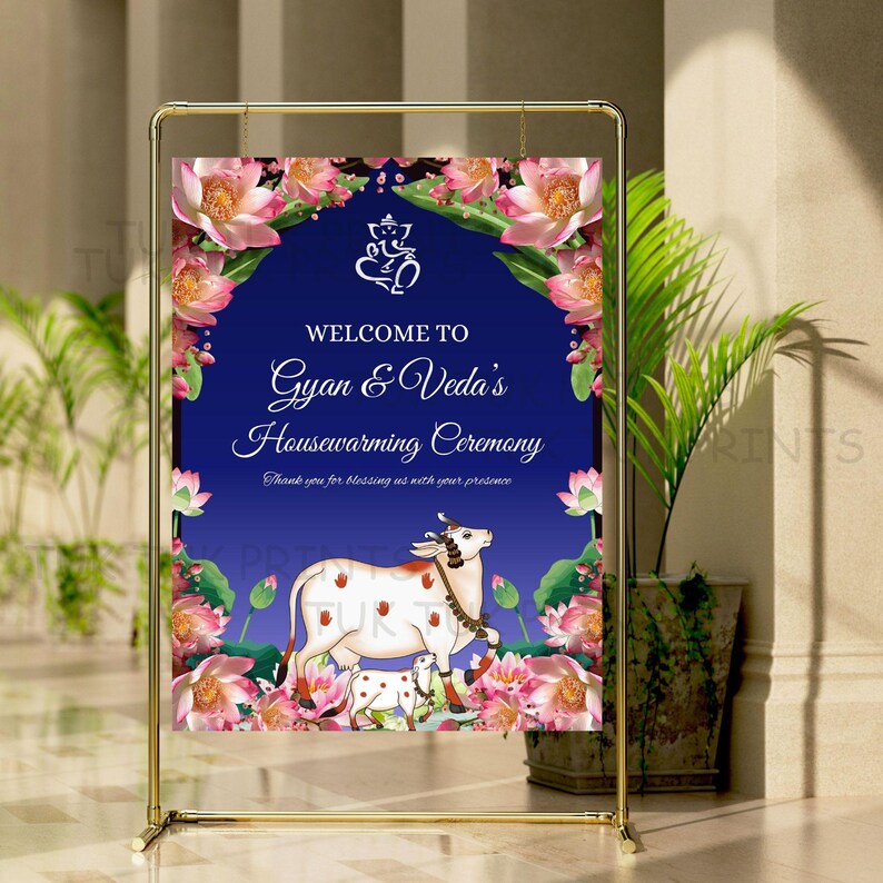Gruhapravesham Welcome Sign: Indian Housewarming Decor (digital ...
