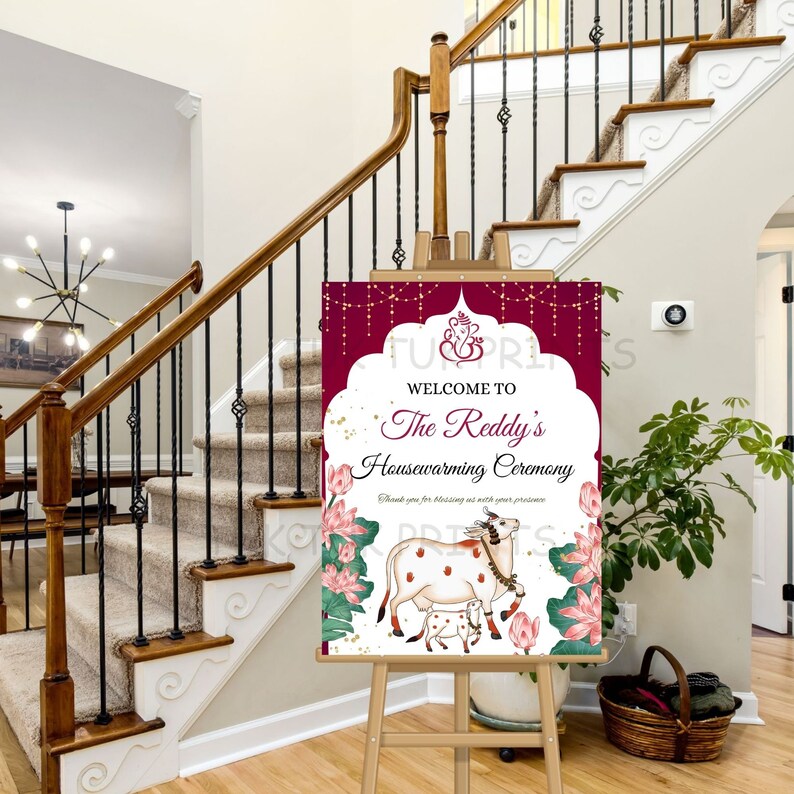 Pichwai Indian Housewarming Sign, Gruhapravesha Sign, Griha Pravesha ...