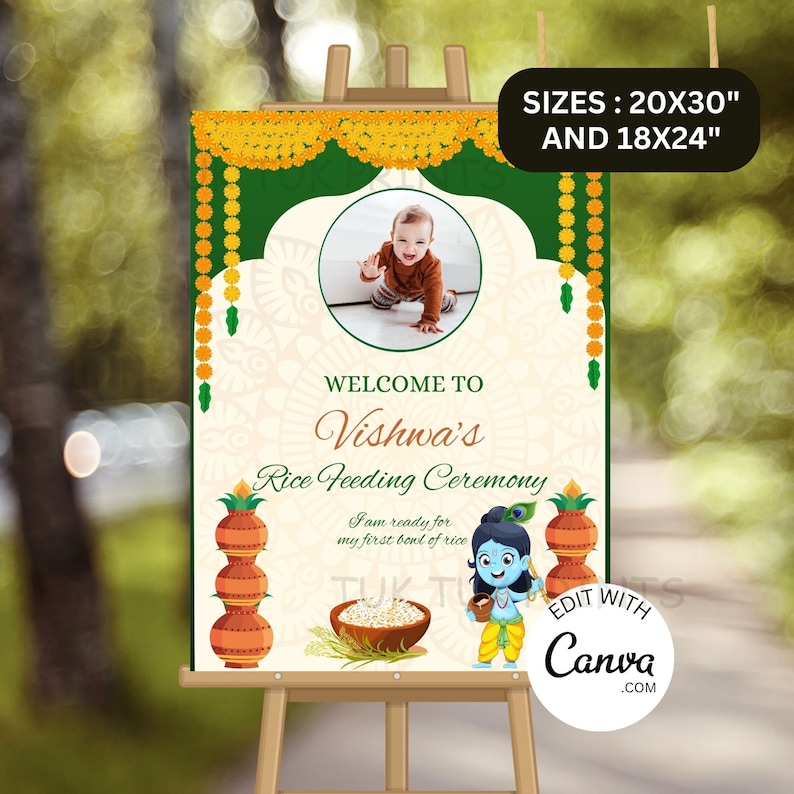 Pasni Ceremony Welcome Sign, Rice Feeding Ceremony Welcome Sign ...