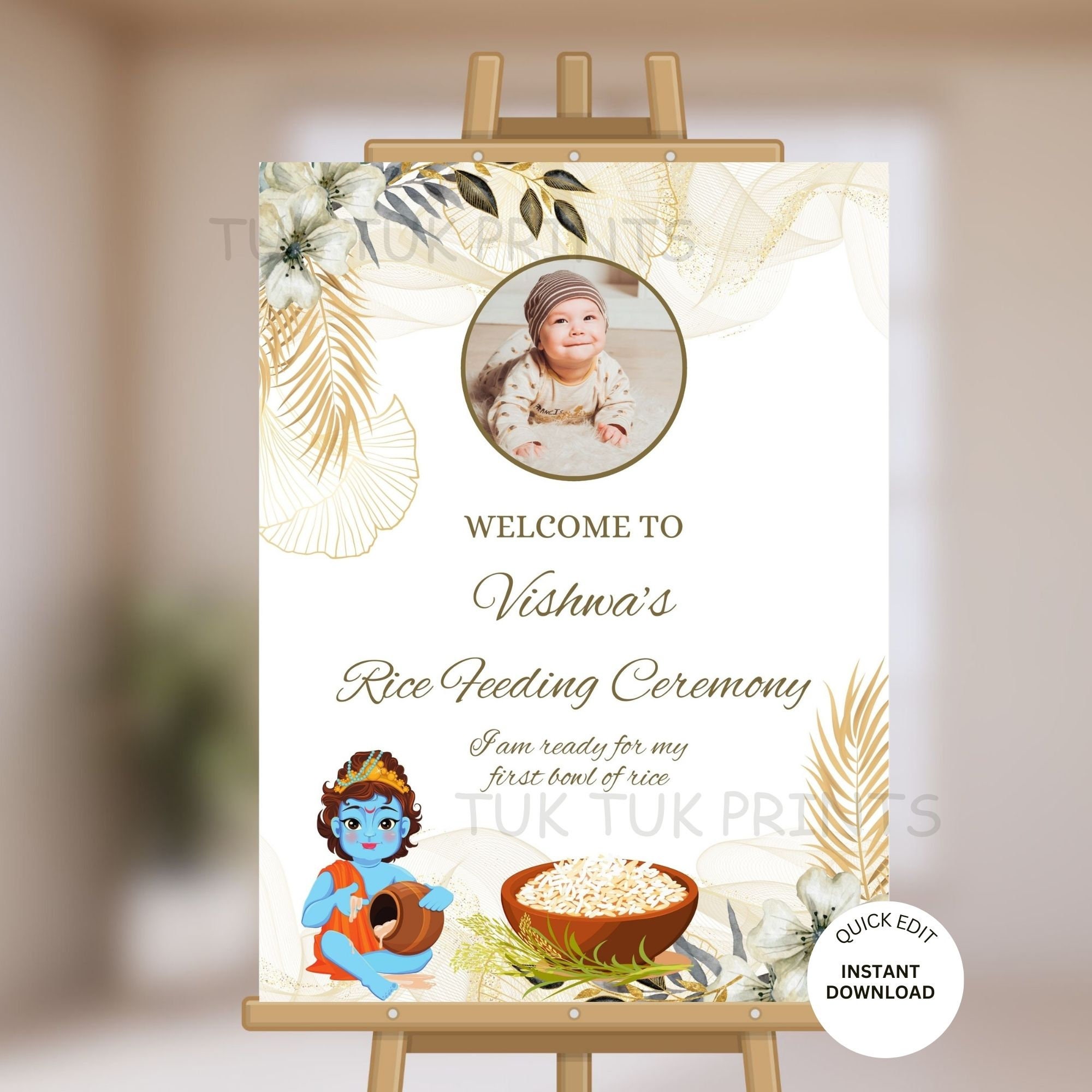 First Rice Feeding Ceremony Welcome Sign , Annaprasan Sign, Weaning ...