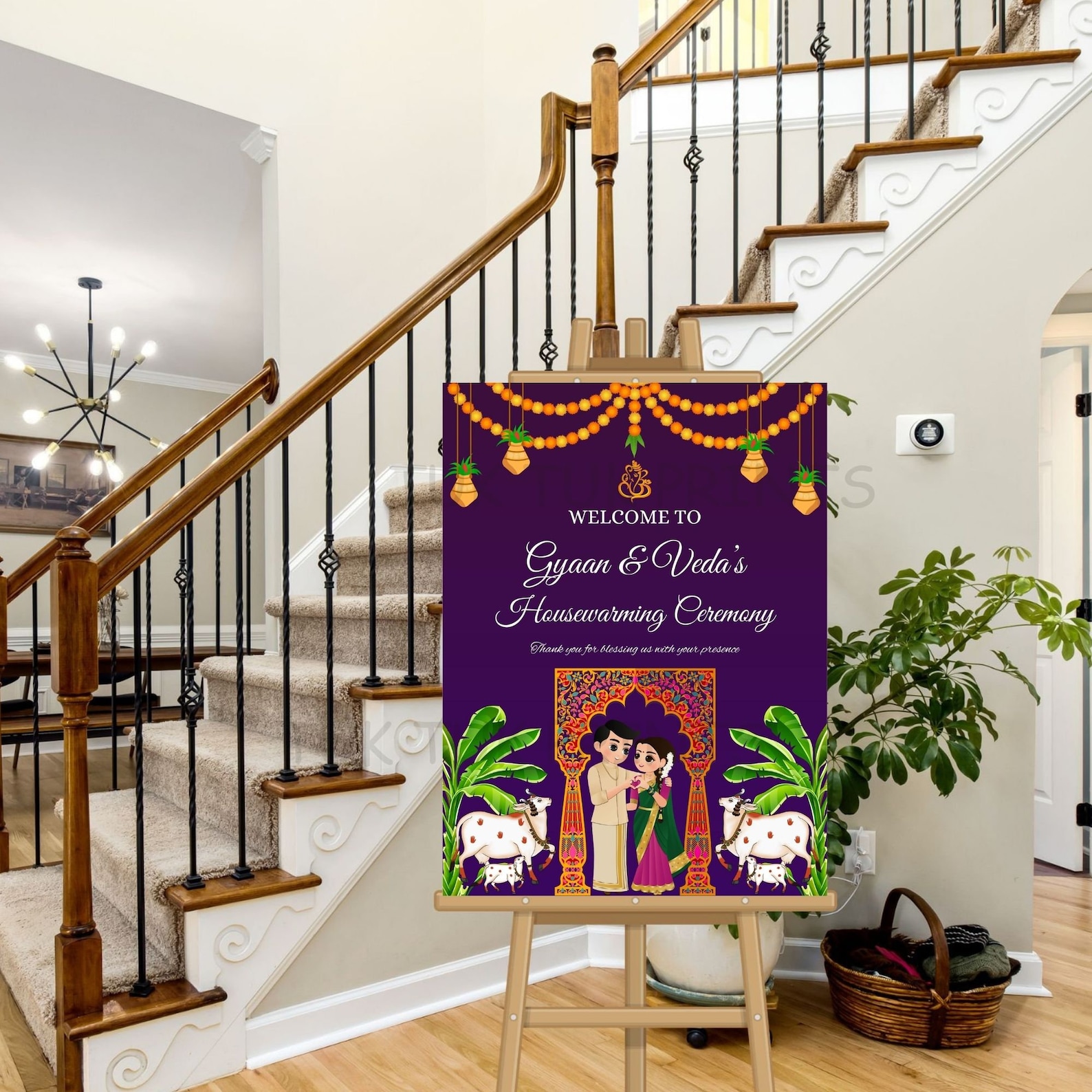 Grihapravesham Editable Welome Sign, Indian Housewarming Sign ...