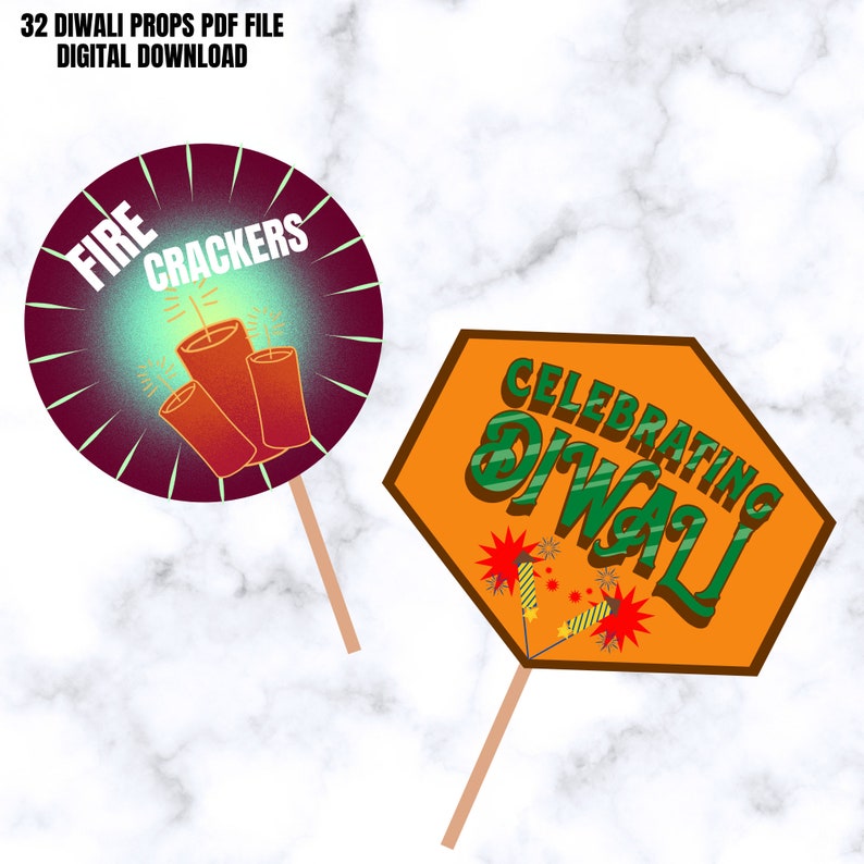 32 Diwali Party Props, Diwali Photo Booth Props, Deepawali Indian ...