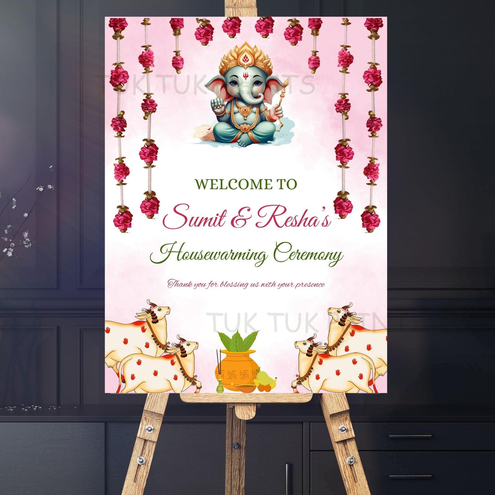 Grihapravesham Editable Welome Sign, Indian Housewarming Sign ...
