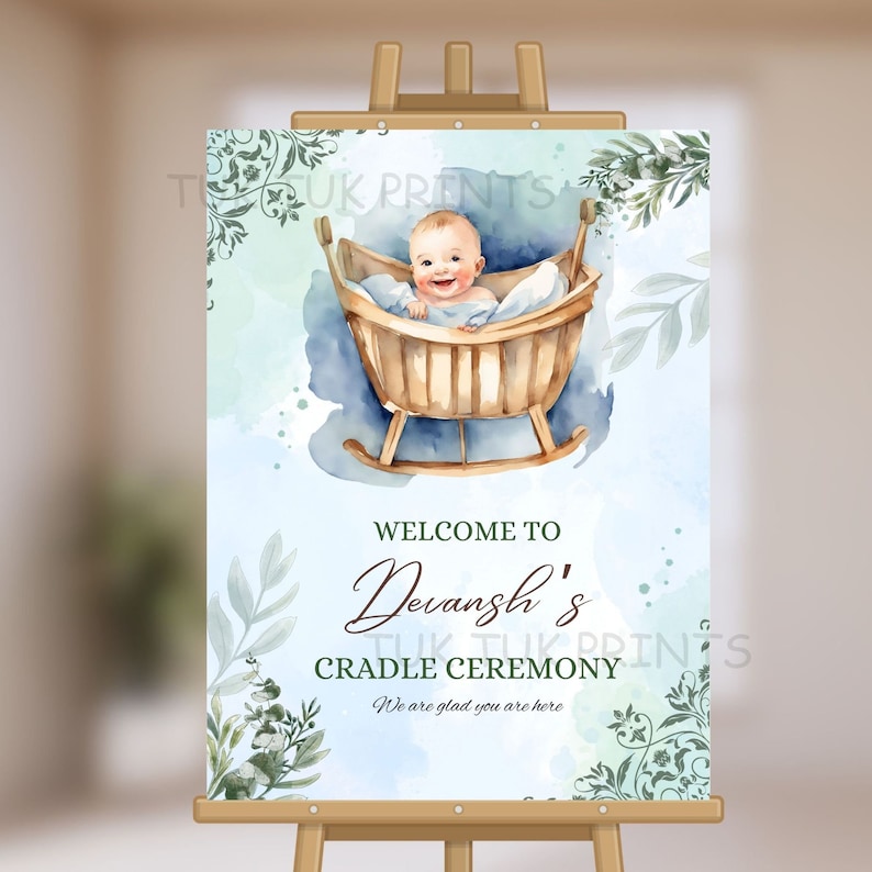 Cradle Ceremony Welcome Sign , Baby Cradle Ceremony Sign, Baby Naming ...