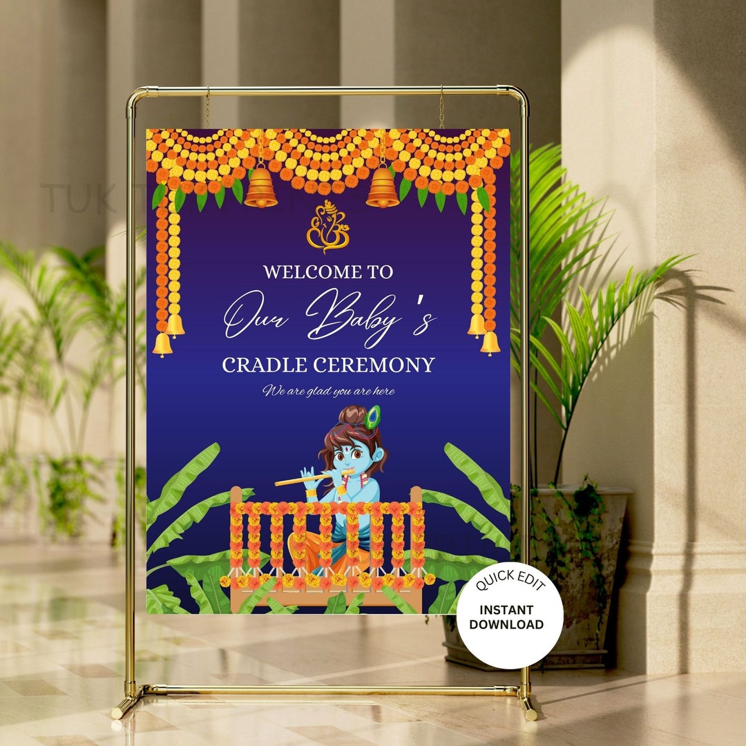 Editable Cradle Ceremony Welcome Sign: Indian Naming Ceremony (digital ...