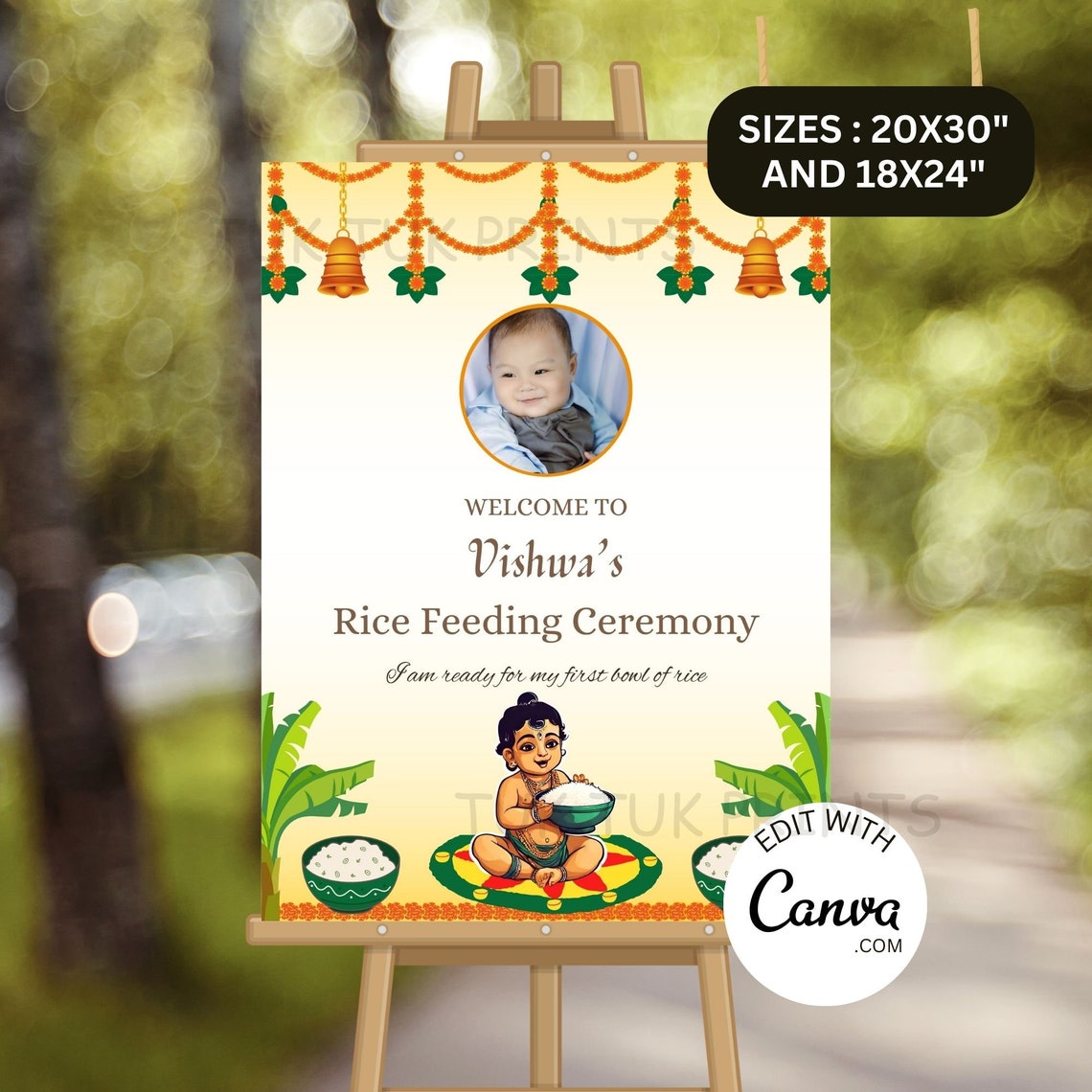 Rice Feeding Ceremony Welcome Sign , Annaprasan Sign, Weaning Ceremony ...