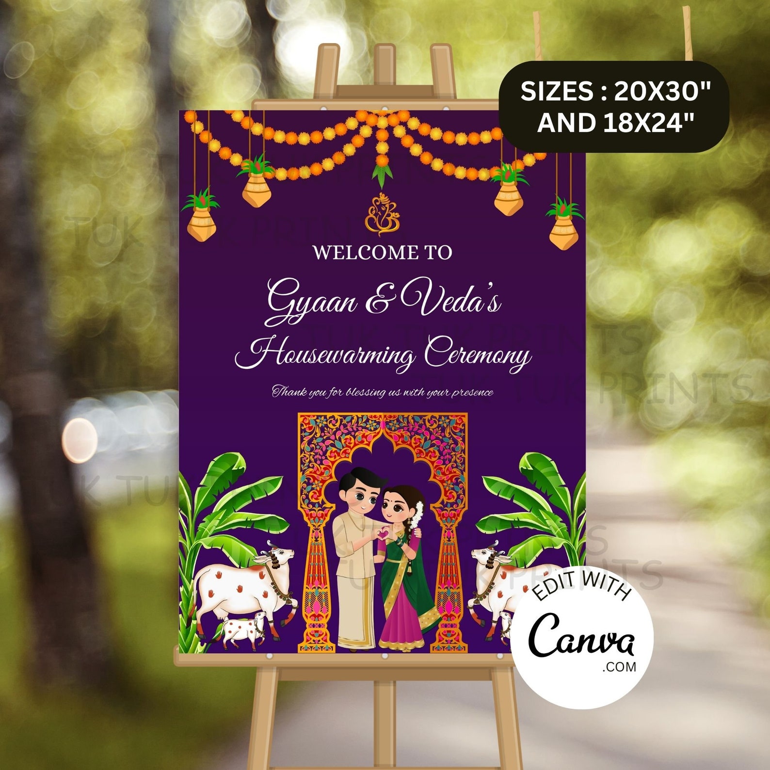 Grihapravesham Editable Welome Sign, Indian Housewarming Sign ...