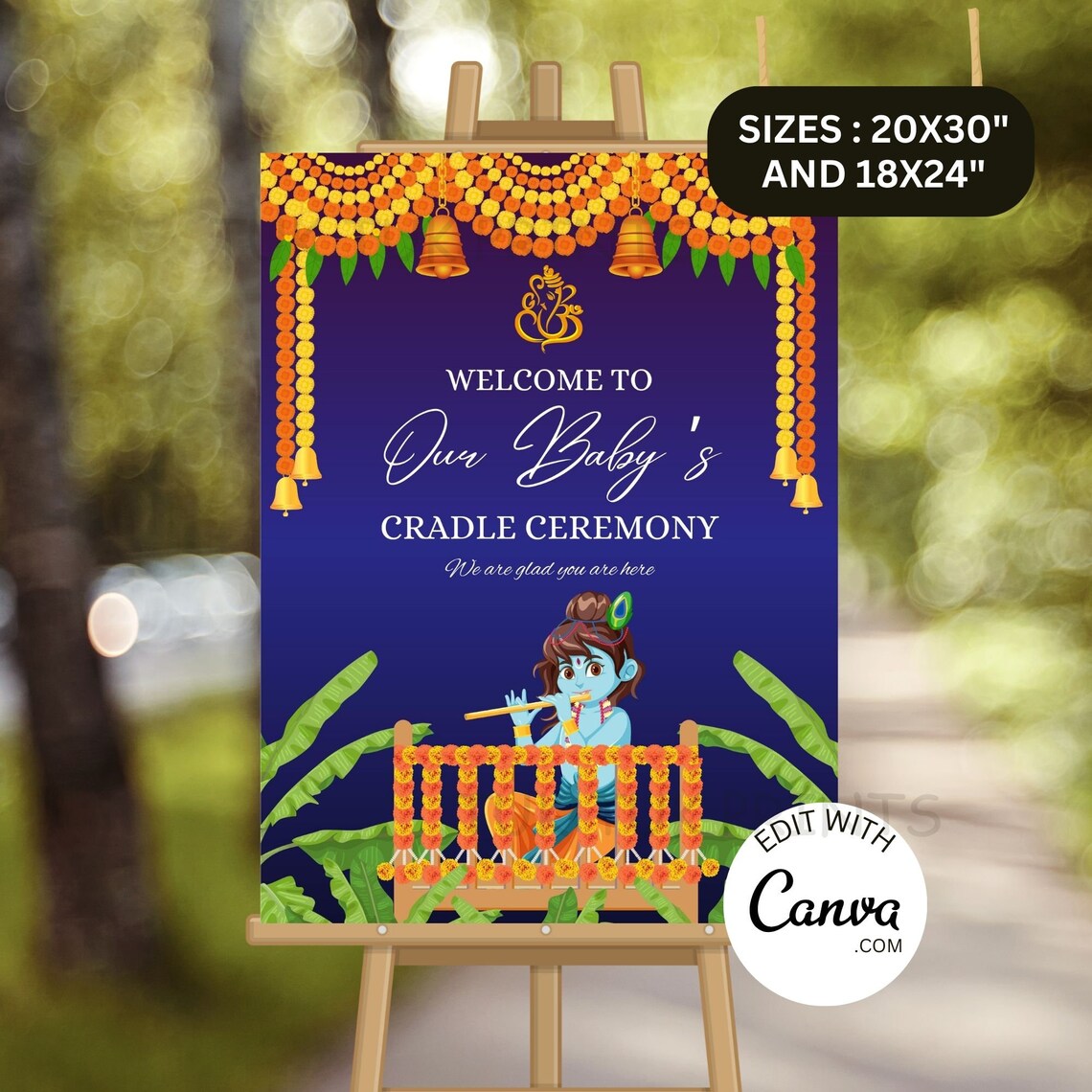 Editable Cradle Ceremony Welcome Sign: Indian Naming Ceremony (digital ...