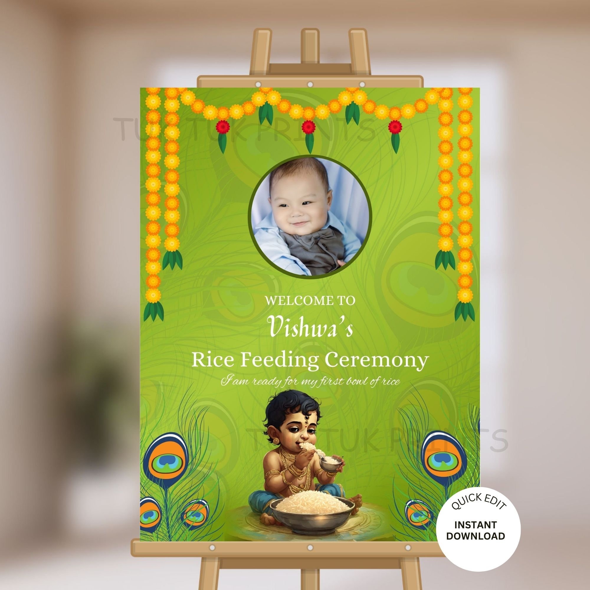 Annaprashana Ceremony Welcome Sign, Rice Feeding Ceremony Welcome Sign ...