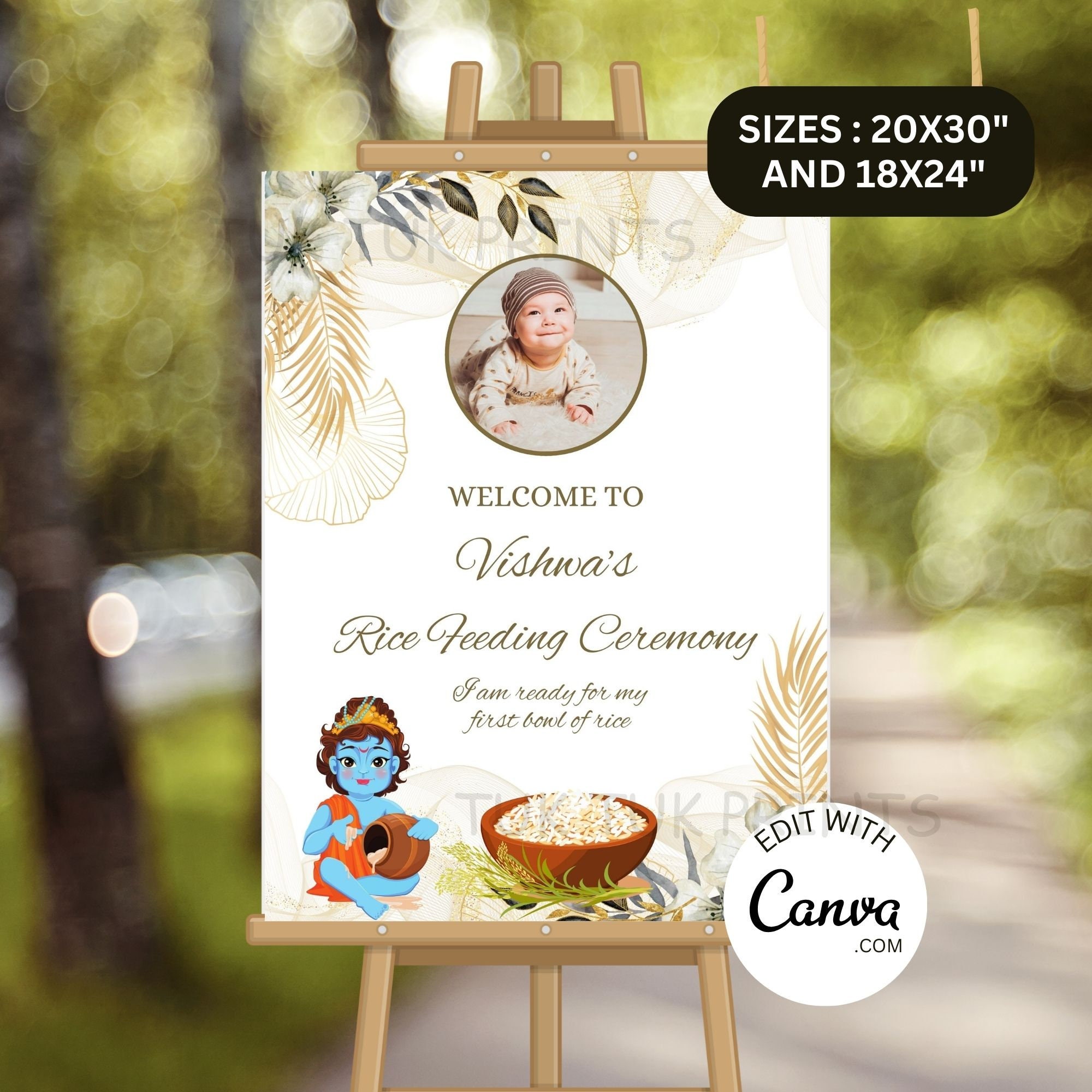 Annaprashana Welcome Sign: Rice Feeding Ceremony Poster (digital ...