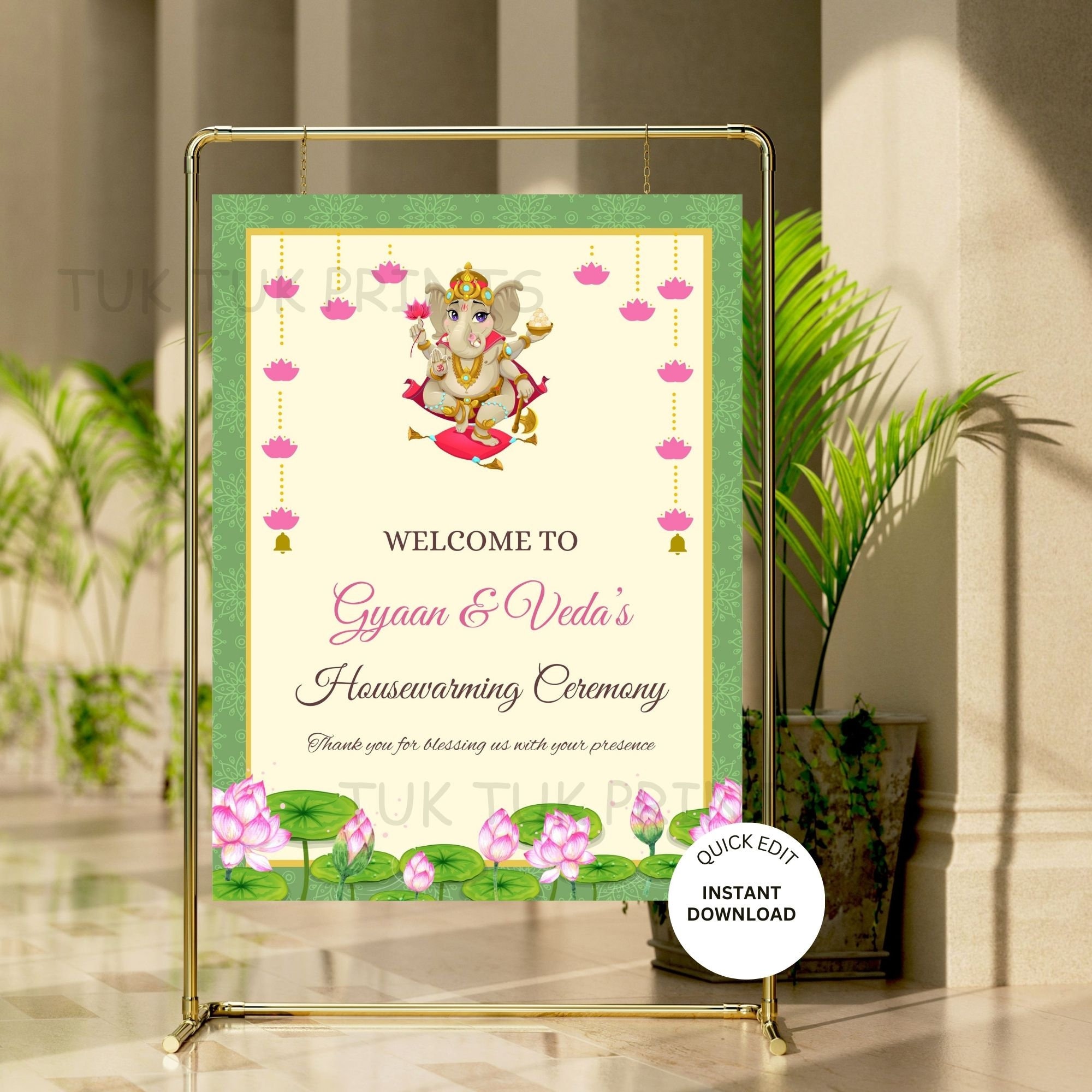 Grihapravesham Editable Welome Sign, Indian Housewarming Sign ...