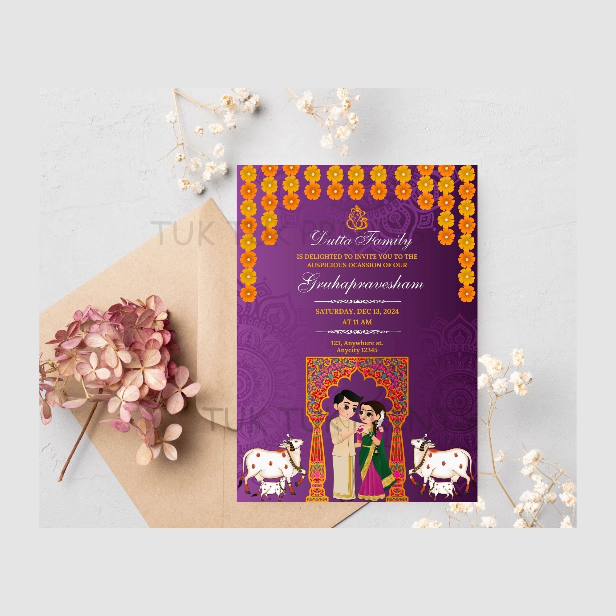 Gruhapravesham Editable Invite, Housewarming Invites, Grihapravesh ...