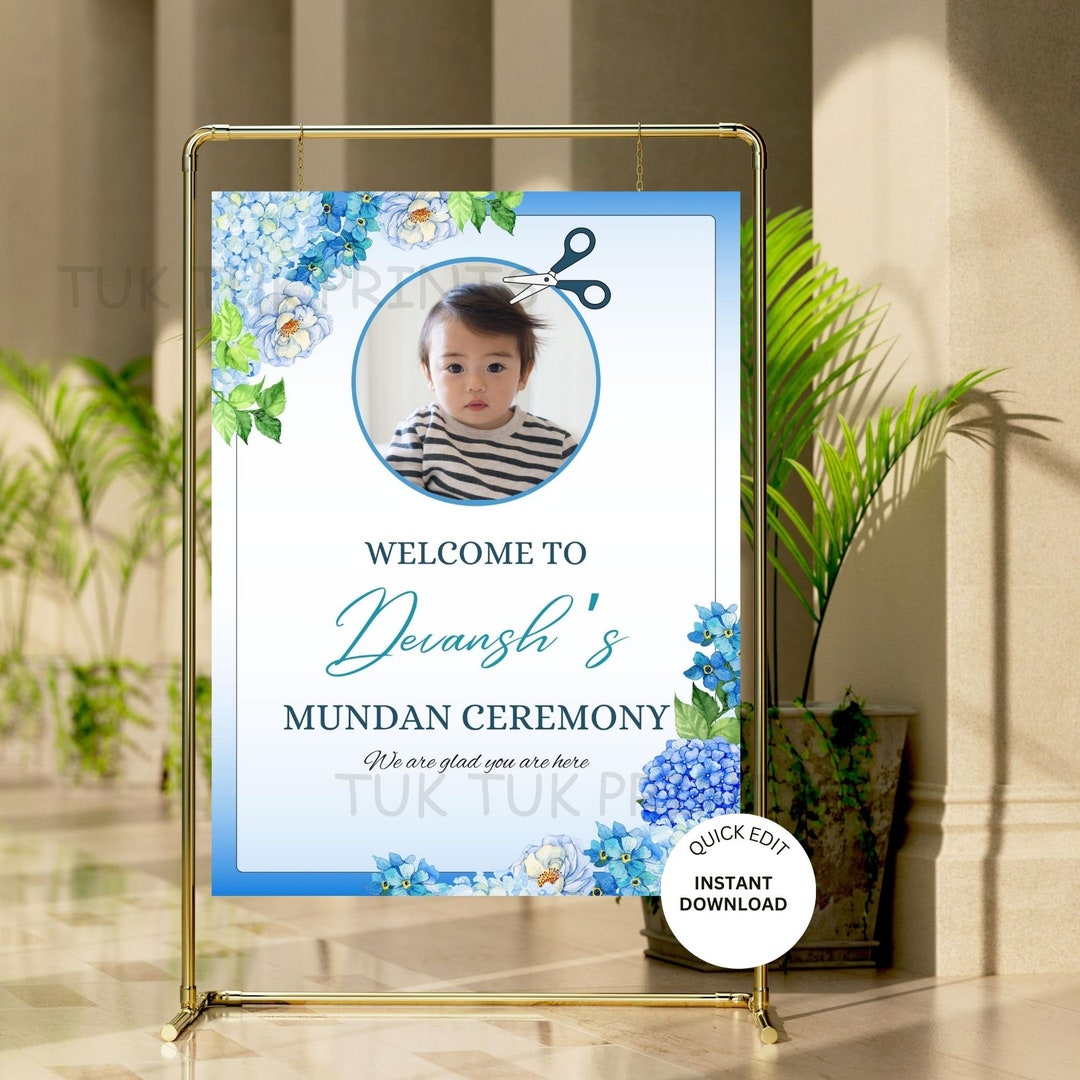 Tonsure or Mundan Ceremony Welcome Sign , Tonsure Ceremony Sign, Hindu ...