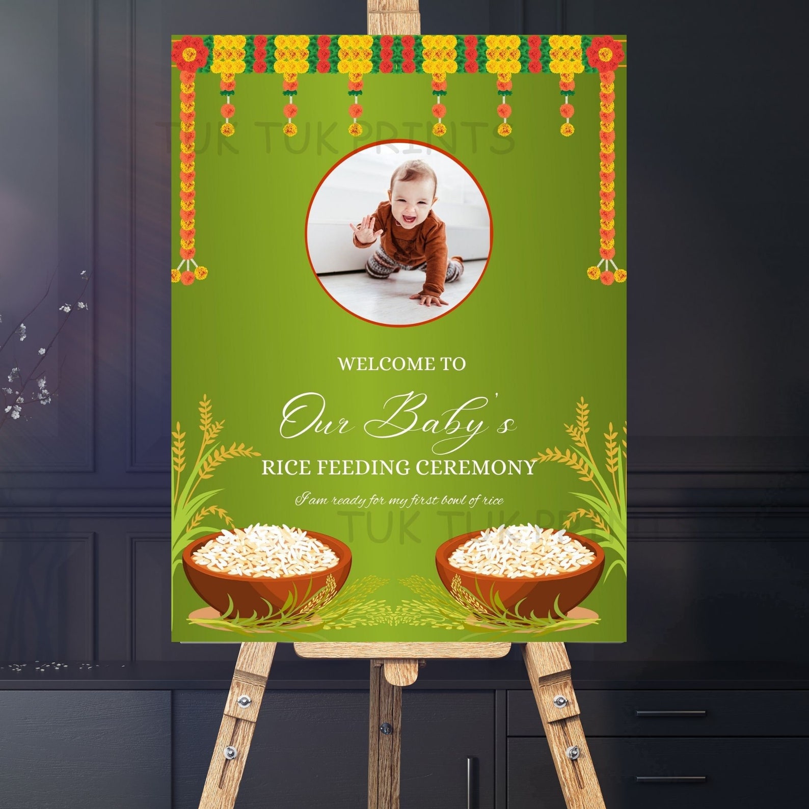 Baby First Rice Feeding Ceremony Editable Welcome Sign , Annaprasan ...