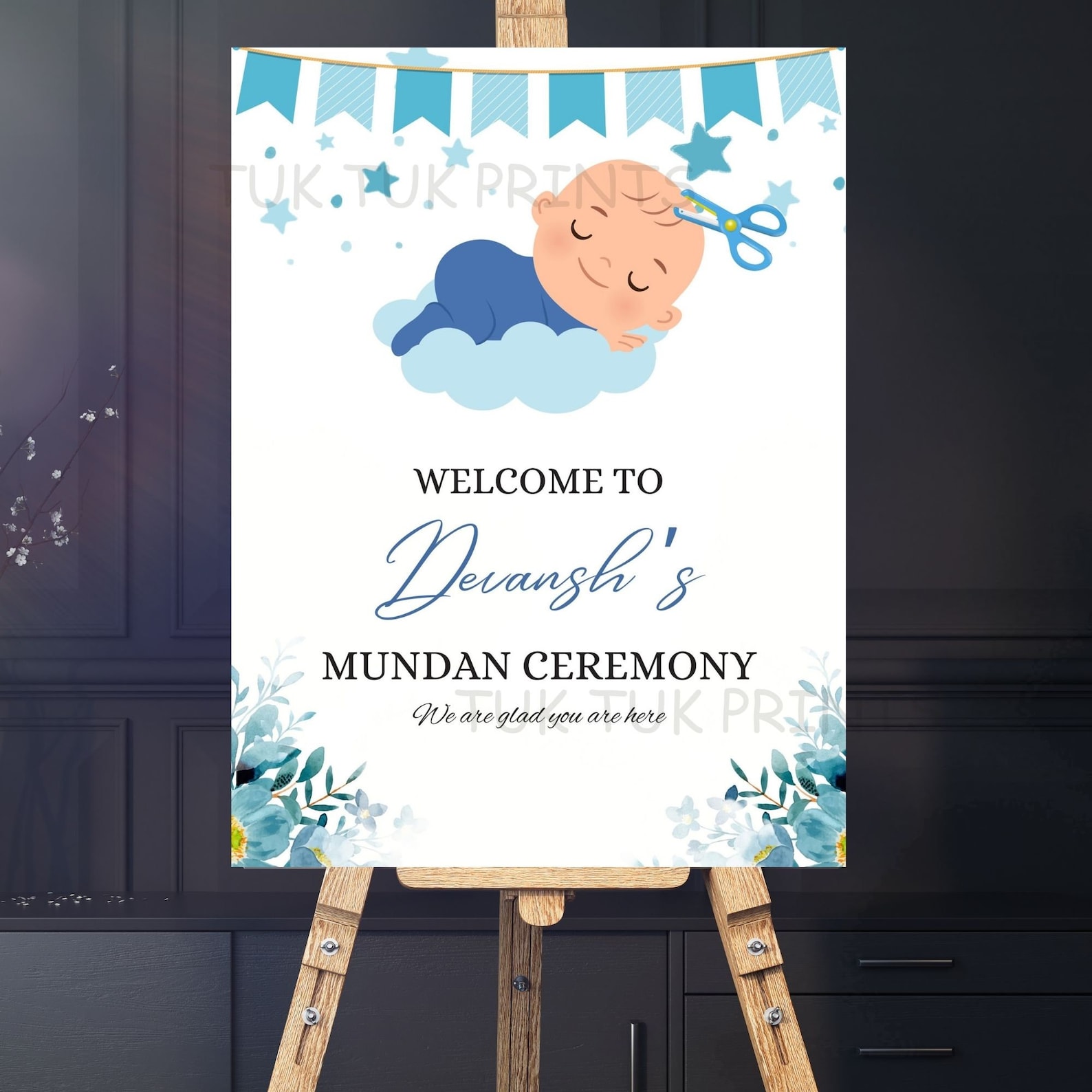 Editable Mundan Ceremony Welcome Sign: Hindu Tonsure (digital Download ...