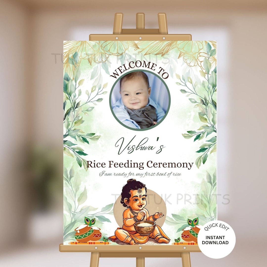 Rice Feeding Ceremony Welcome Sign , Annaprasan Sign, Weaning Ceremony ...