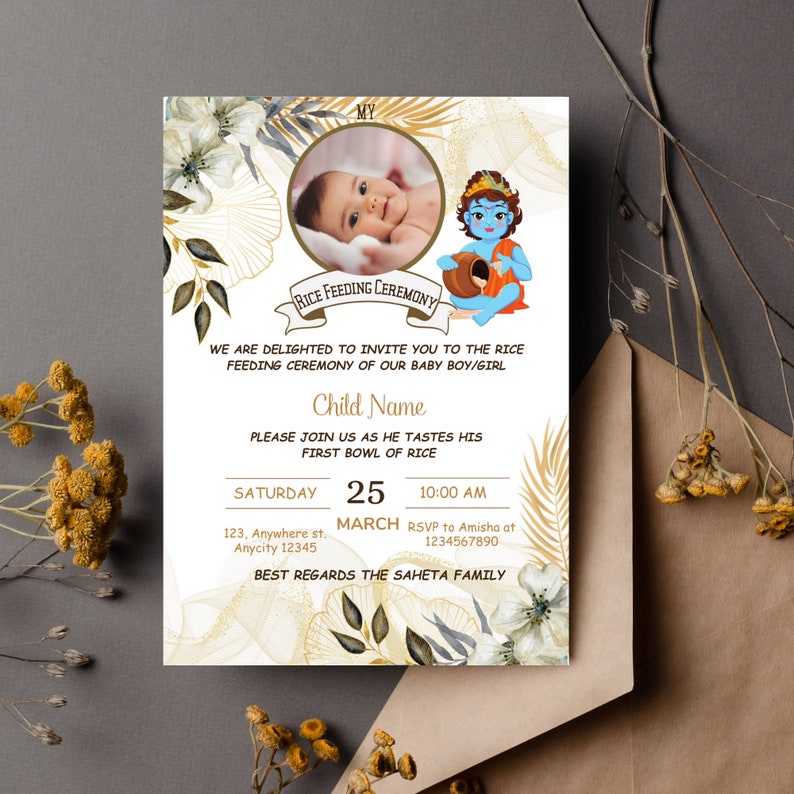 Annaprasan Invitation: Hindu Rice Feeding Ceremony (digital Download ...