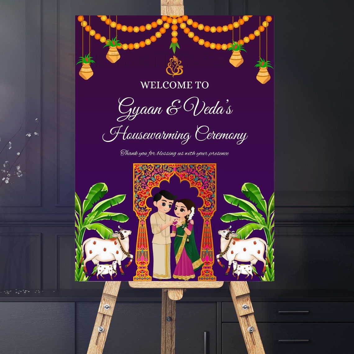 Grihapravesham Editable Welome Sign, Indian Housewarming Sign ...
