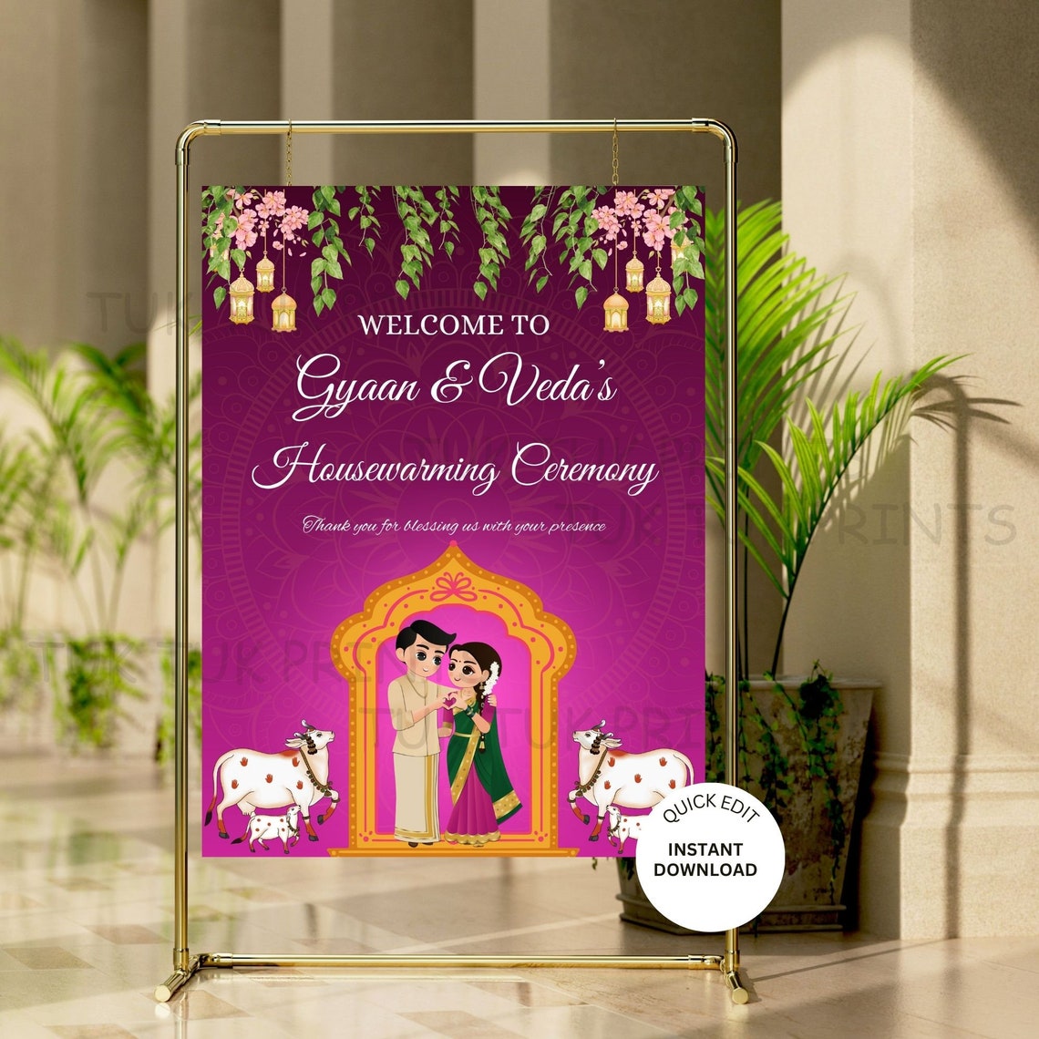 Grihapravesham Editable Welome Sign, Indian Housewarming Sign ...