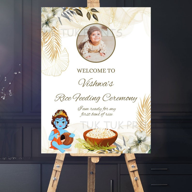 First Rice Feeding Ceremony Welcome Sign , Annaprasan Sign, Weaning ...