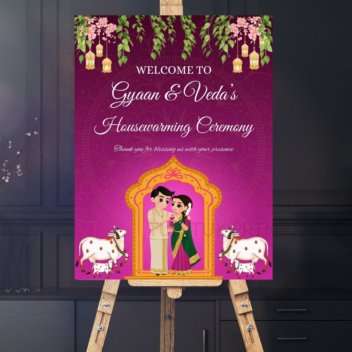 Grihapravesham Editable Welome Sign, Indian Housewarming Sign ...