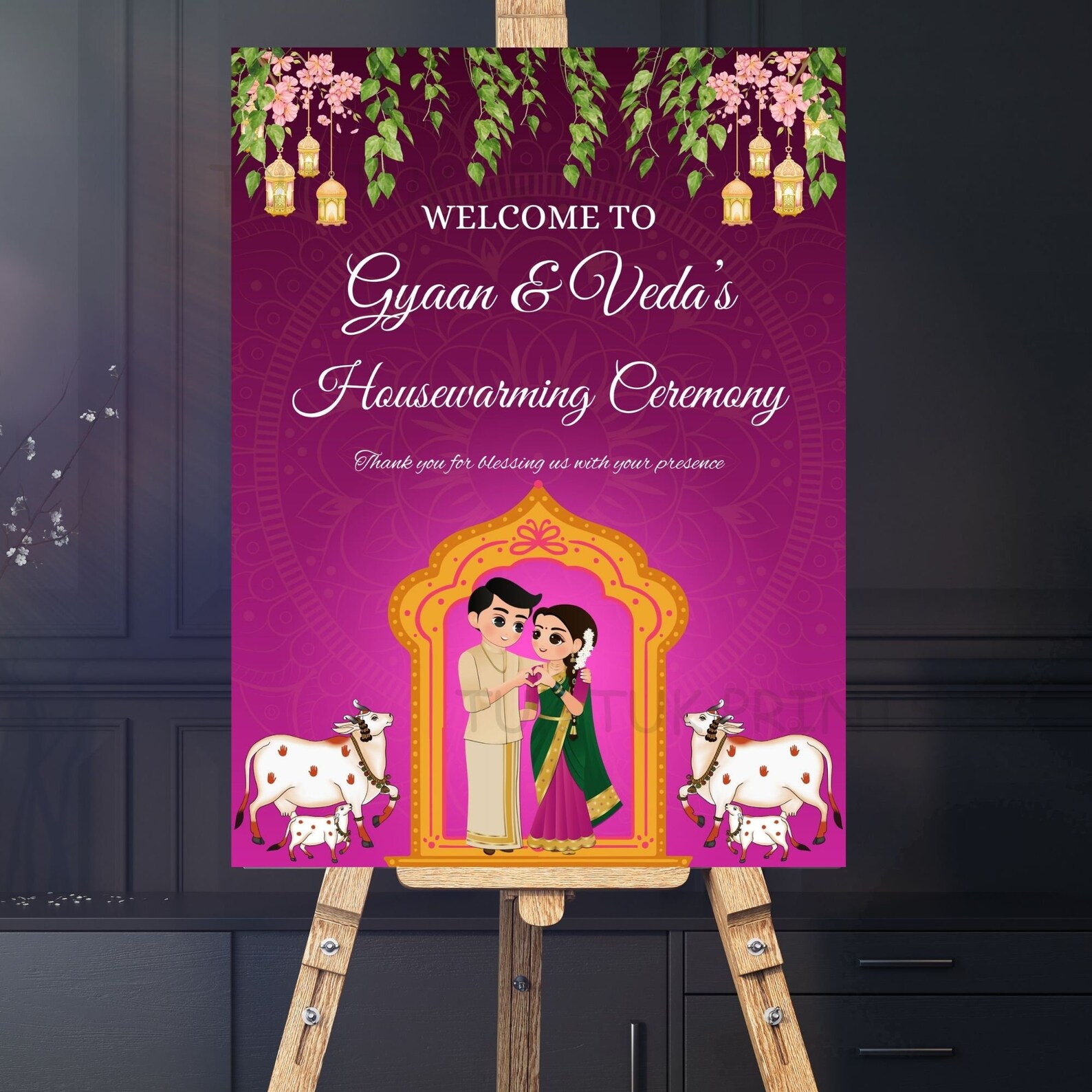 Grihapravesham Editable Welome Sign, Indian Housewarming Sign ...
