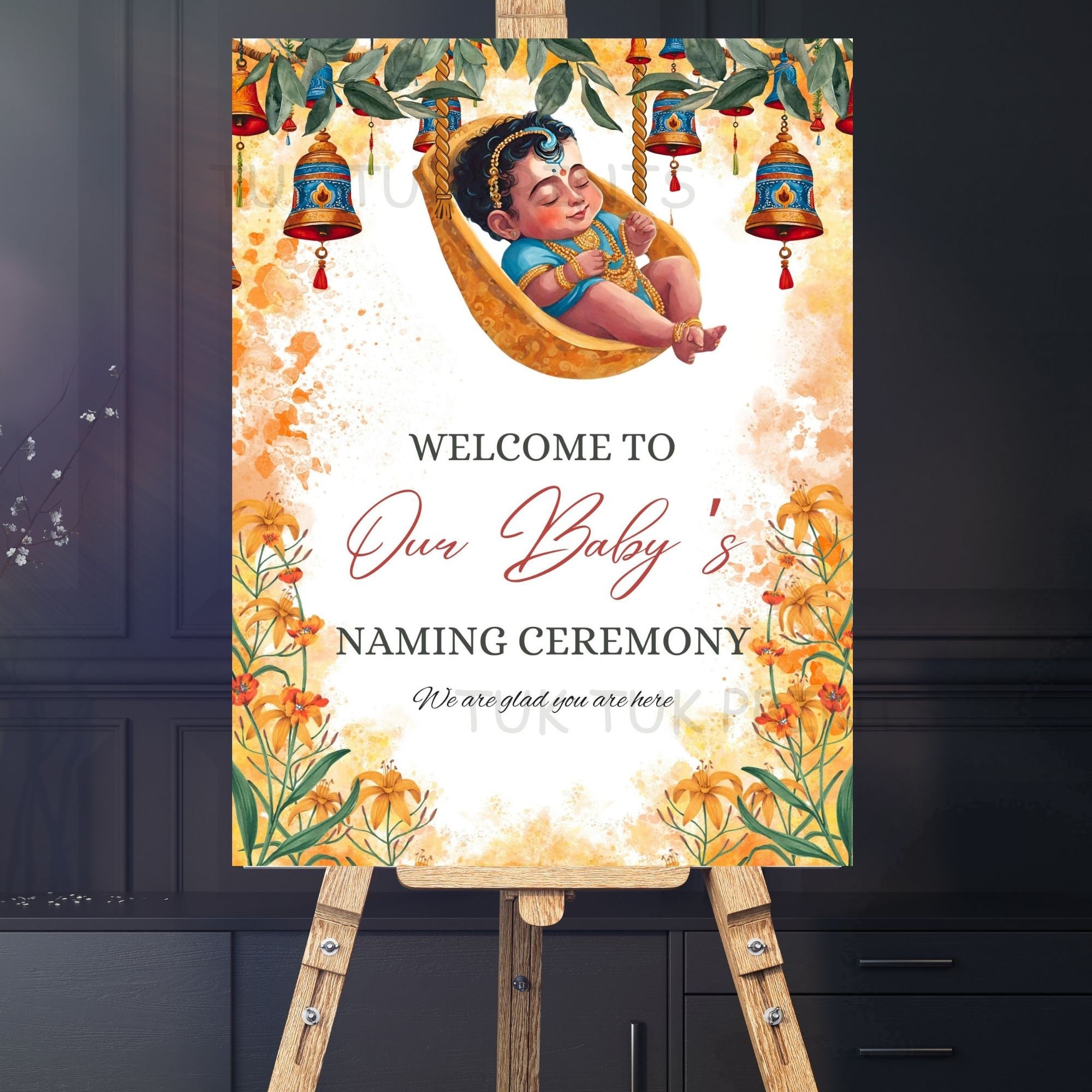 Naming Ceremony Welcome Sign , Cradle Ceremony Sign, Baby Naming ...