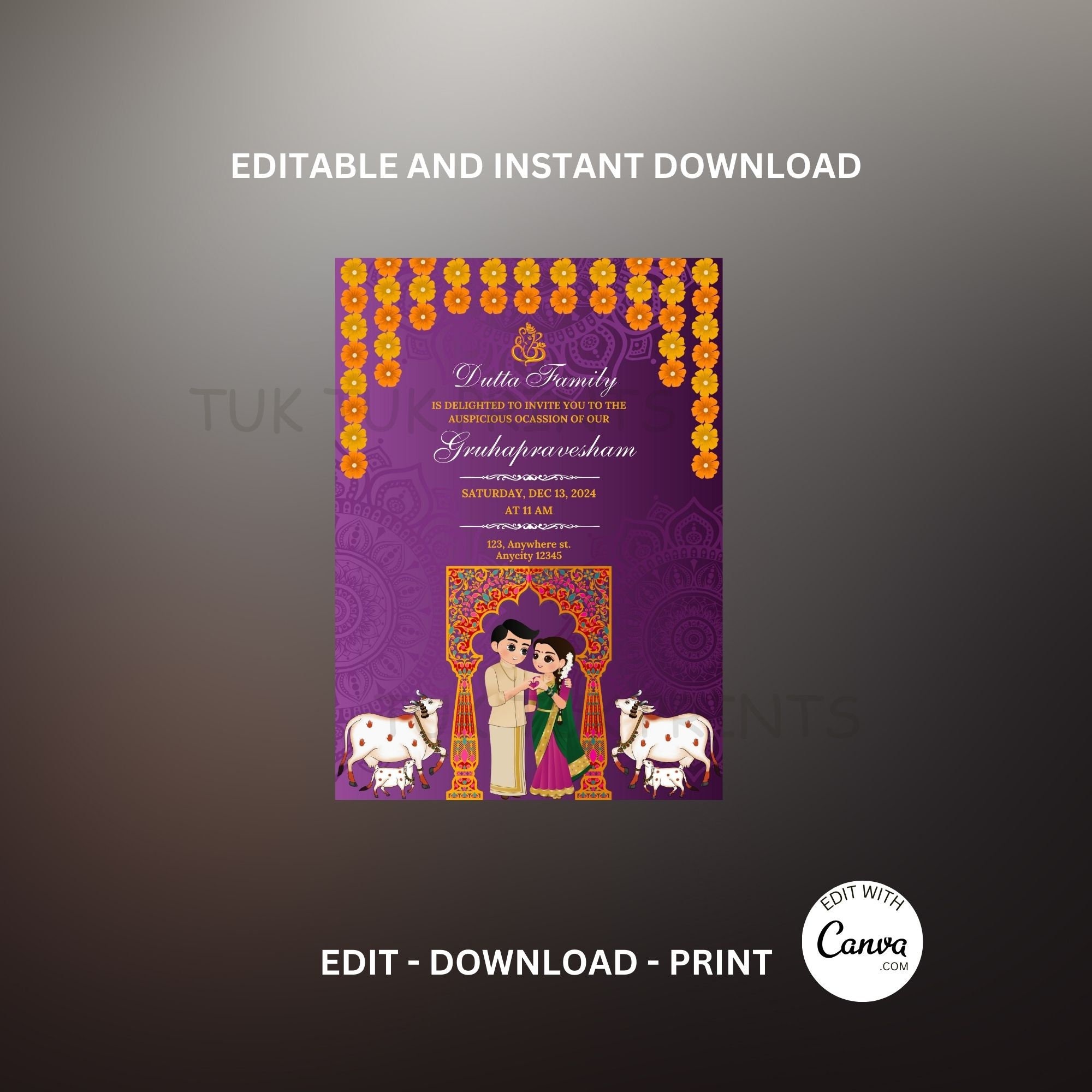 Gruhapravesham Editable Invite, Housewarming Invites, Grihapravesh ...