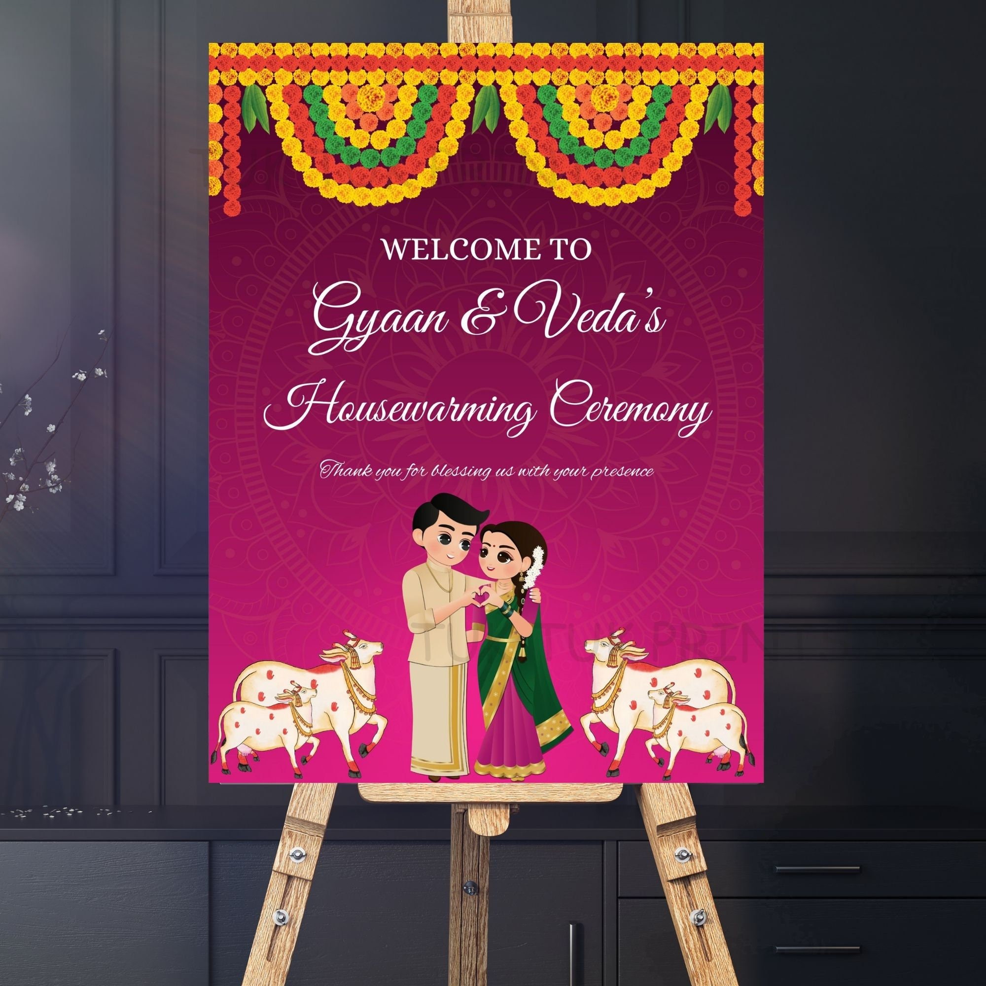 Grihapravesham Editable Welome Sign, Indian Housewarming Sign ...