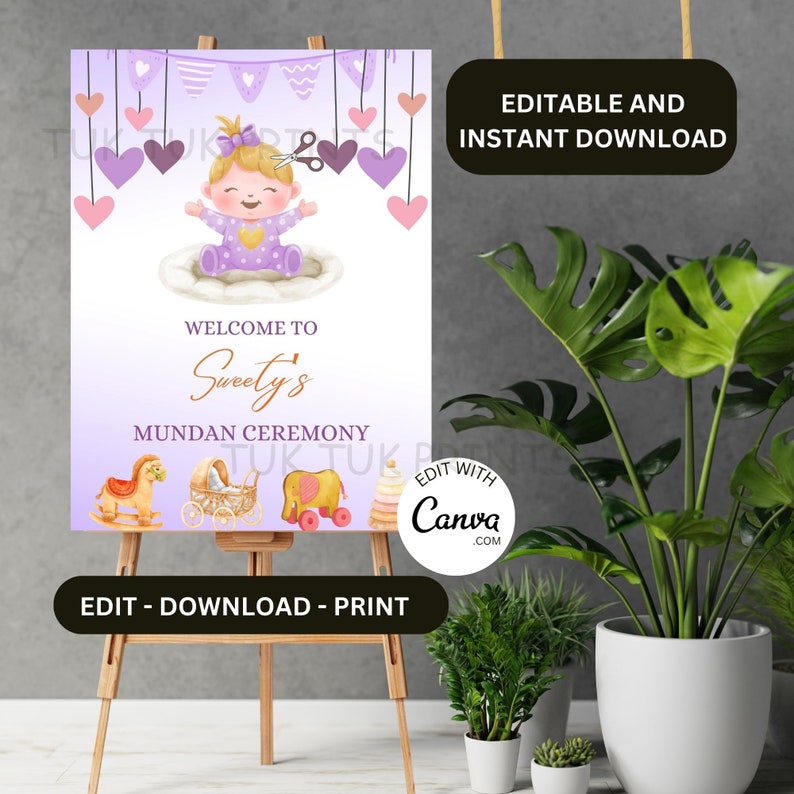 Mundan Ceremony Welcome Sign , Tonsure Ceremony Sign, Hindu Mundan ...