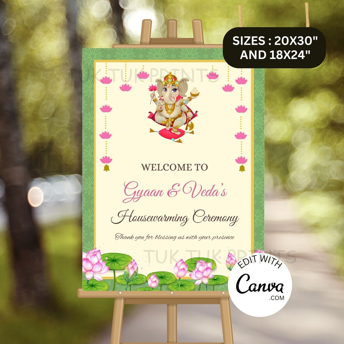 Grihapravesham Editable Welome Sign, Indian Housewarming Sign ...
