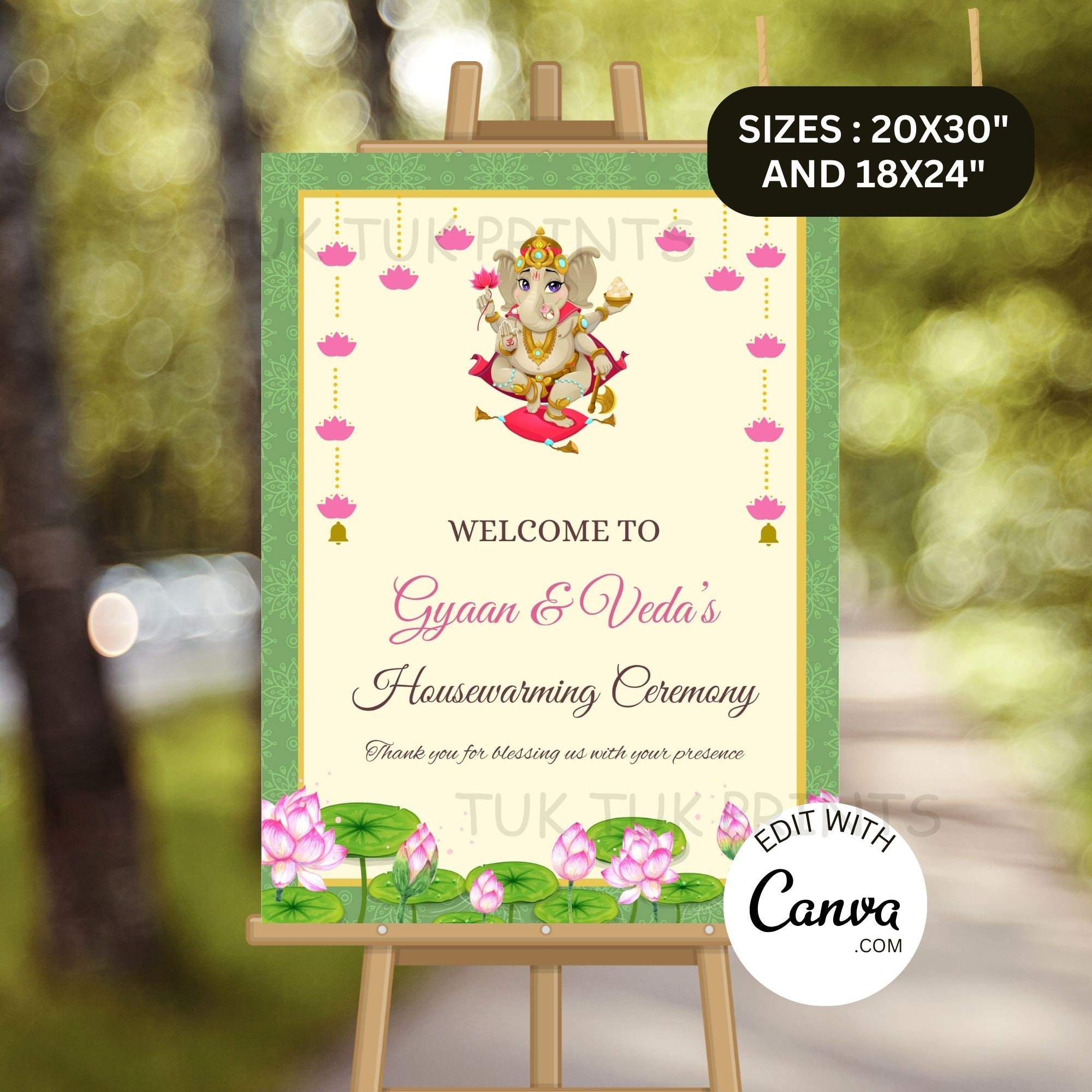 Grihapravesham Editable Welome Sign, Indian Housewarming Sign ...