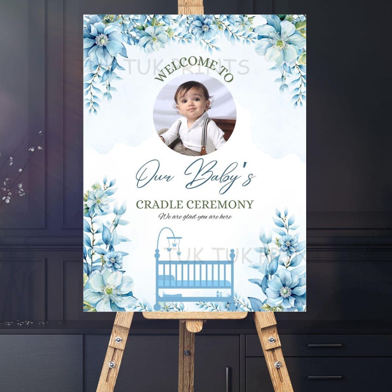 Baby Boy Cradle Ceremony Welcome Sign , Baby Cradle Ceremony Sign, Baby ...