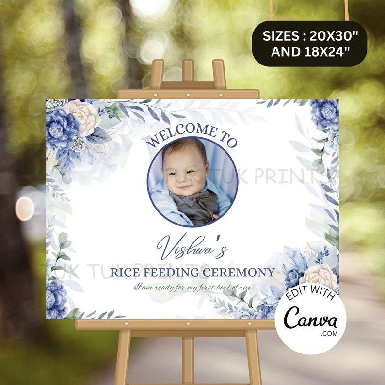 Editable First Rice Feeding Ceremony Welcome Sign , Annaprasan Sign ...