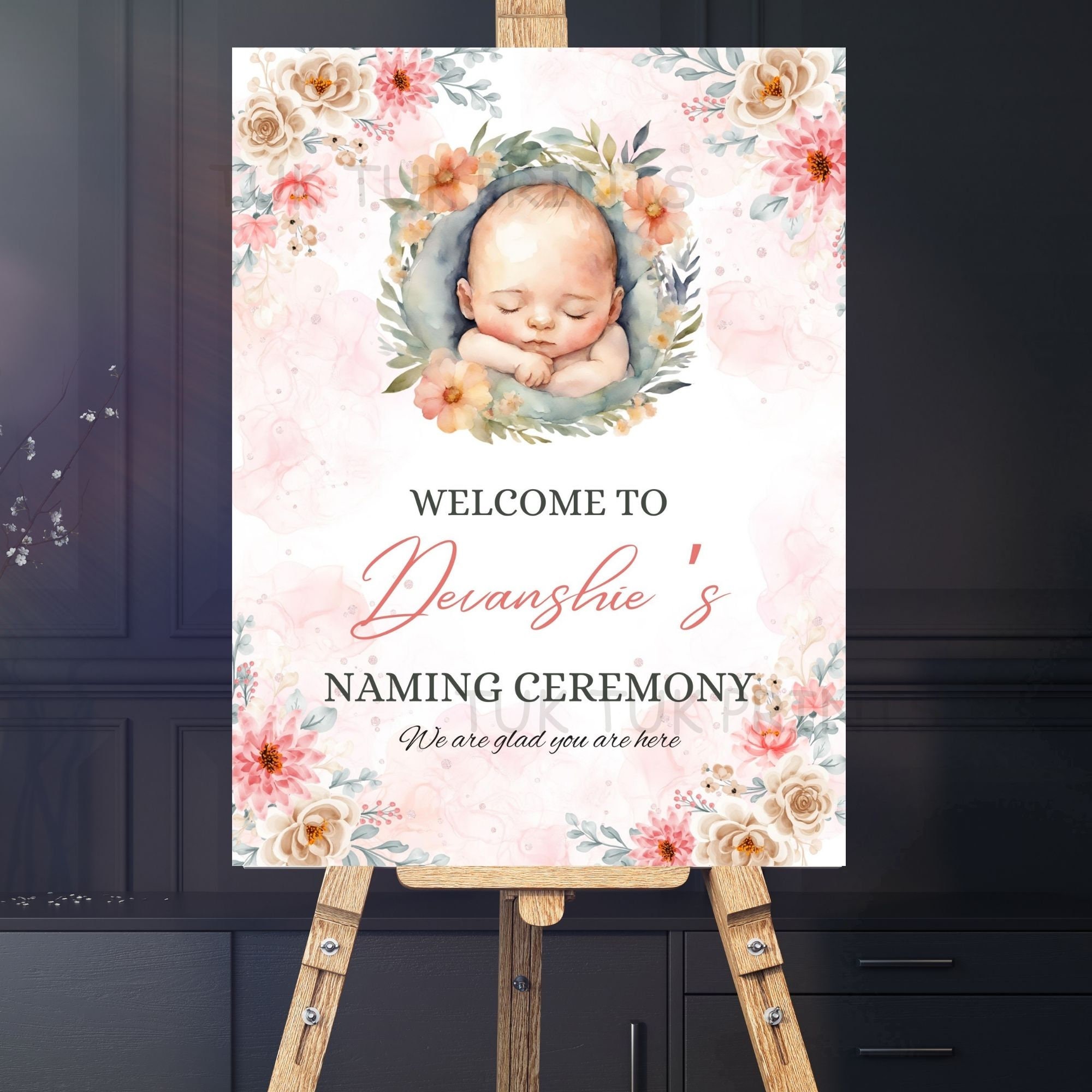 Baby Girl Naming Ceremony Welcome Sign , Baby Cradle Ceremony Sign ...