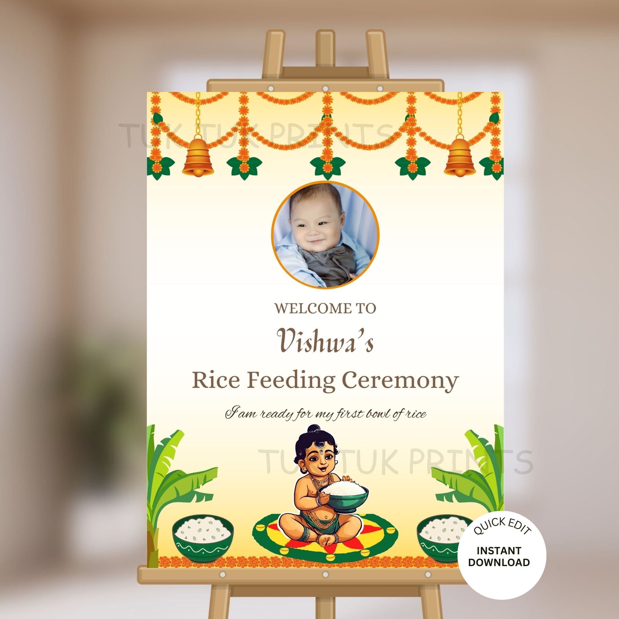 Annaprasan Welcome Sign: Rice Feeding Ceremony Poster (digital Download ...