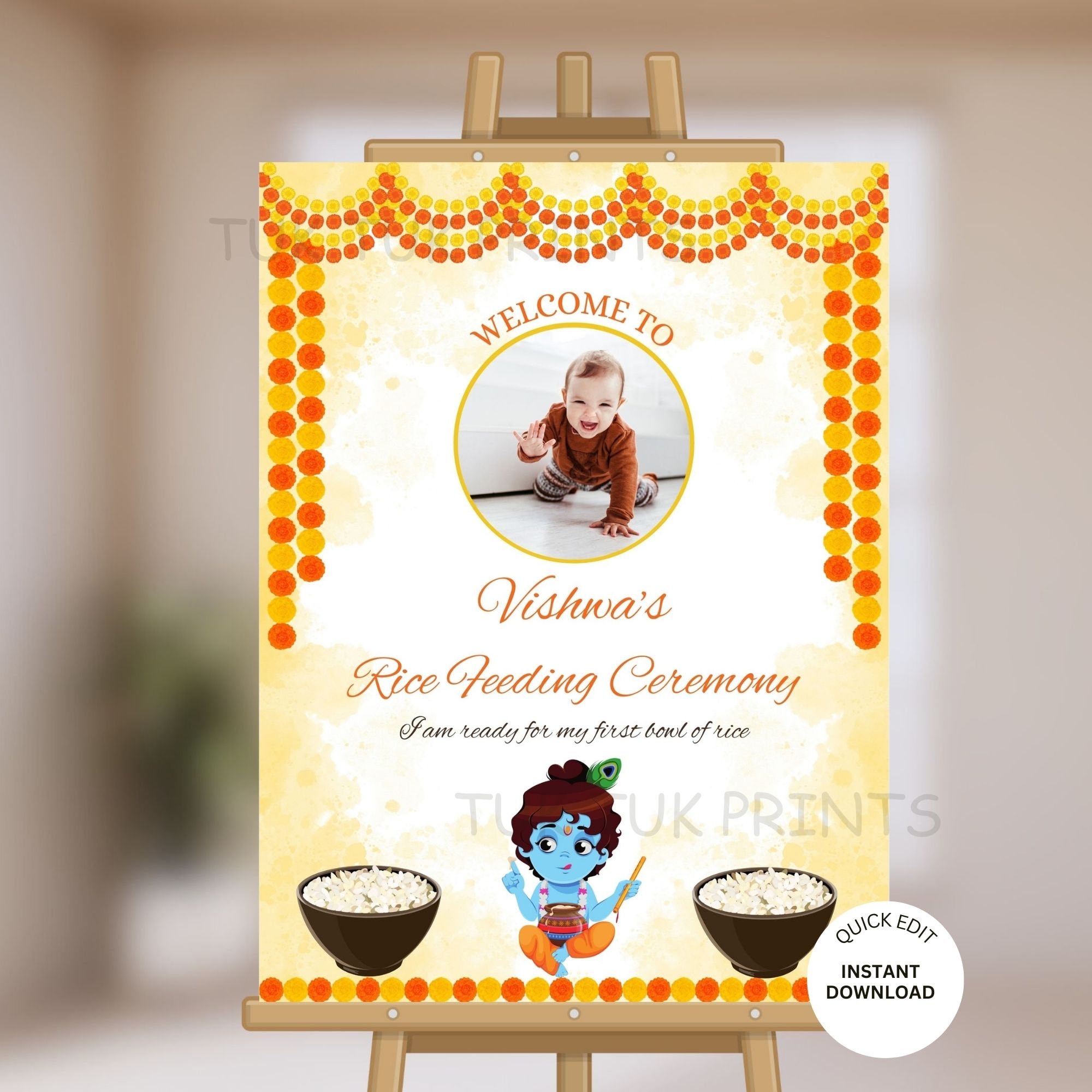 Annaprashana Ceremony Welcome Sign, Rice Feeding Ceremony Welcome Sign ...