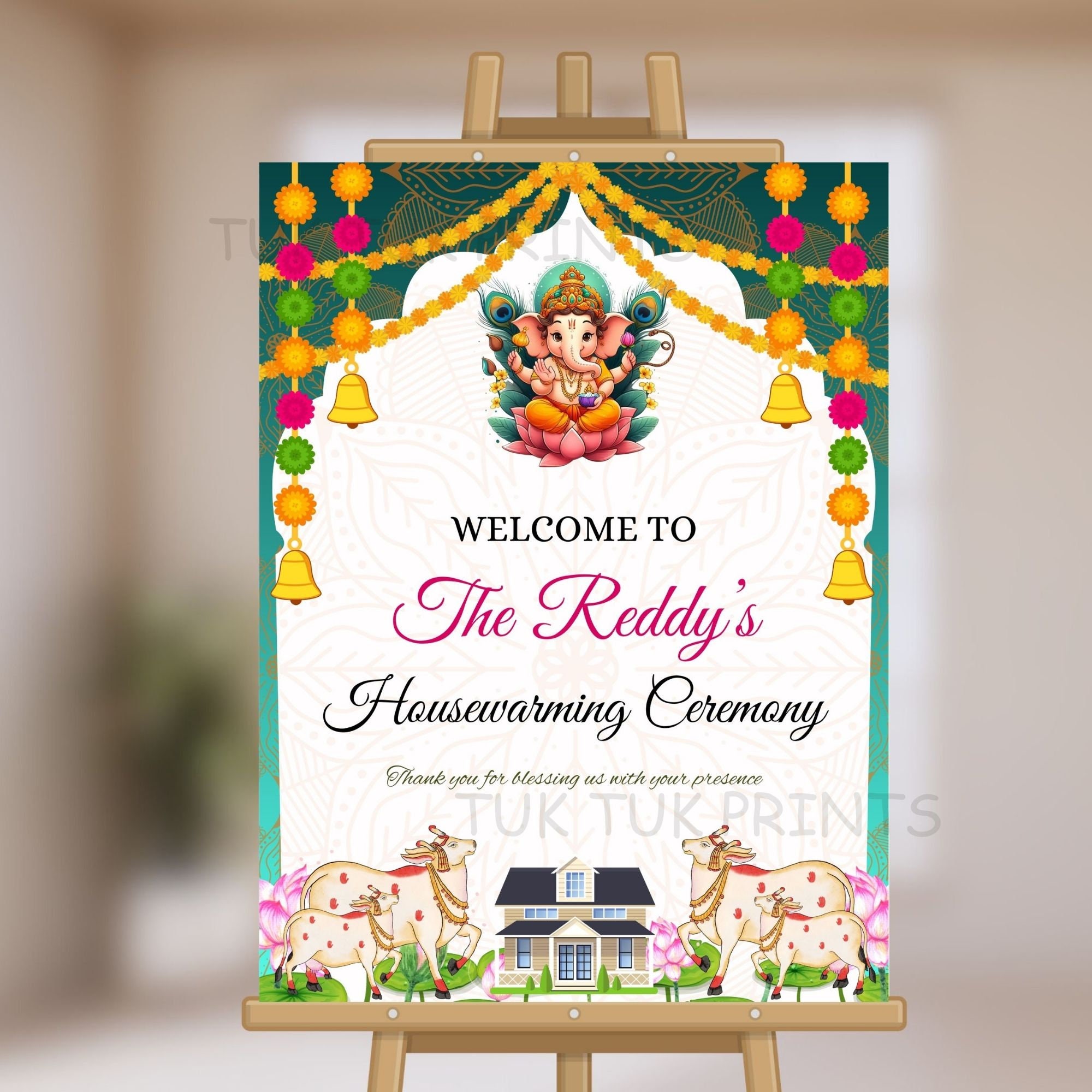 Self Editable Indian Housewarming Sign, Gruhapravesham Sign, Griha ...